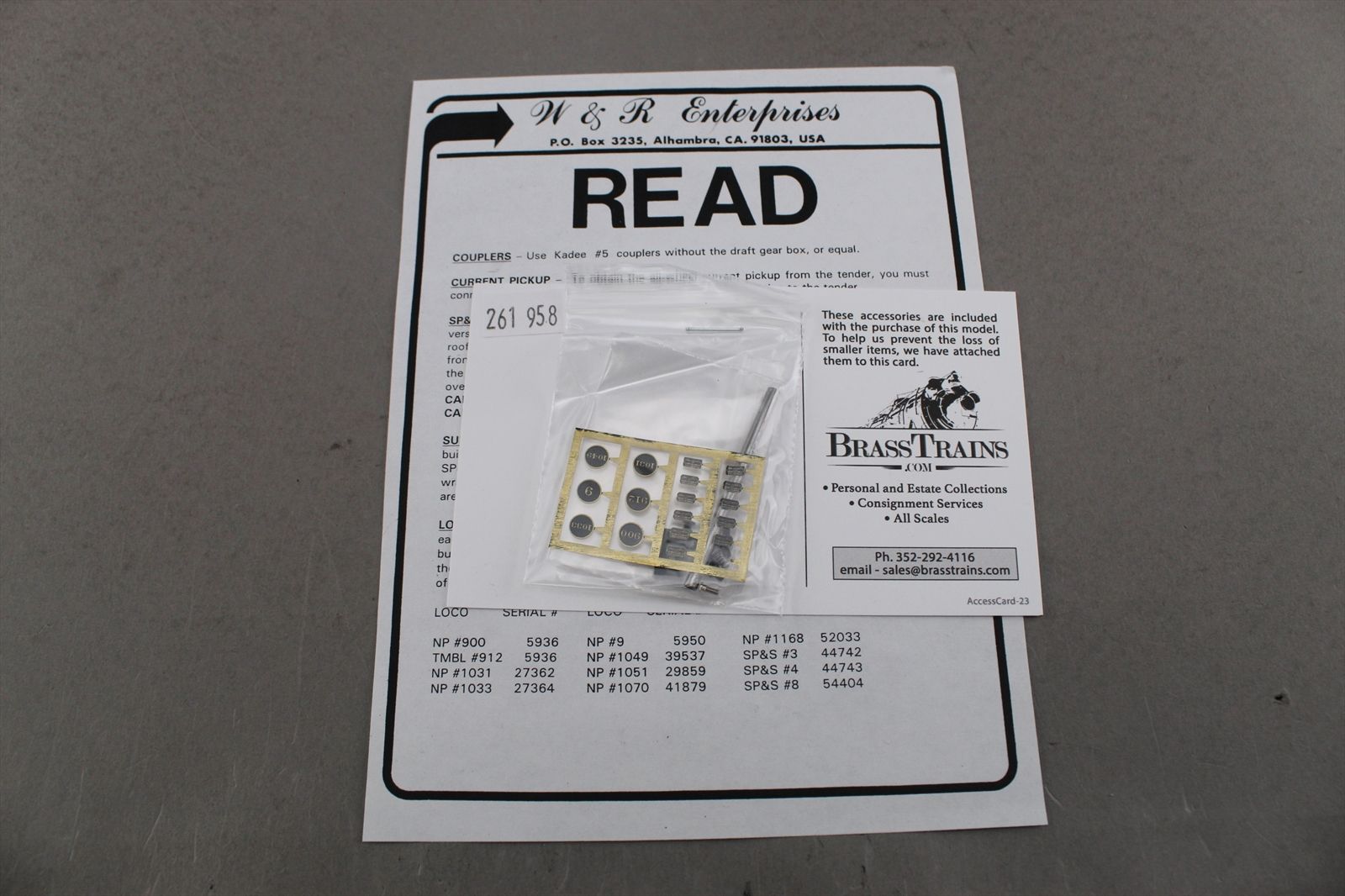 HO Brass Model - W&R NP Northern Pacific L-7 0-6-0 #1033 - F/P - 2006 ...