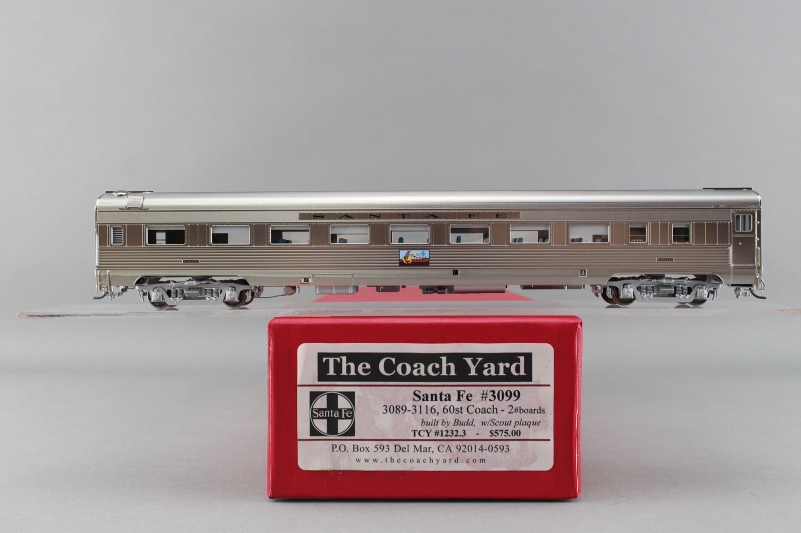 HO Brass Model - TCY 1232.3 AT&SF Santa Fe Chair 60 Seat Budd Scout ...
