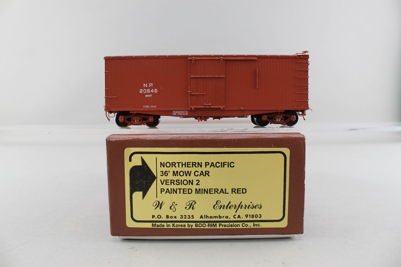 HO Brass Model - W&R NP Northern Pacific 36' MOW Maintenance of Way Car ...