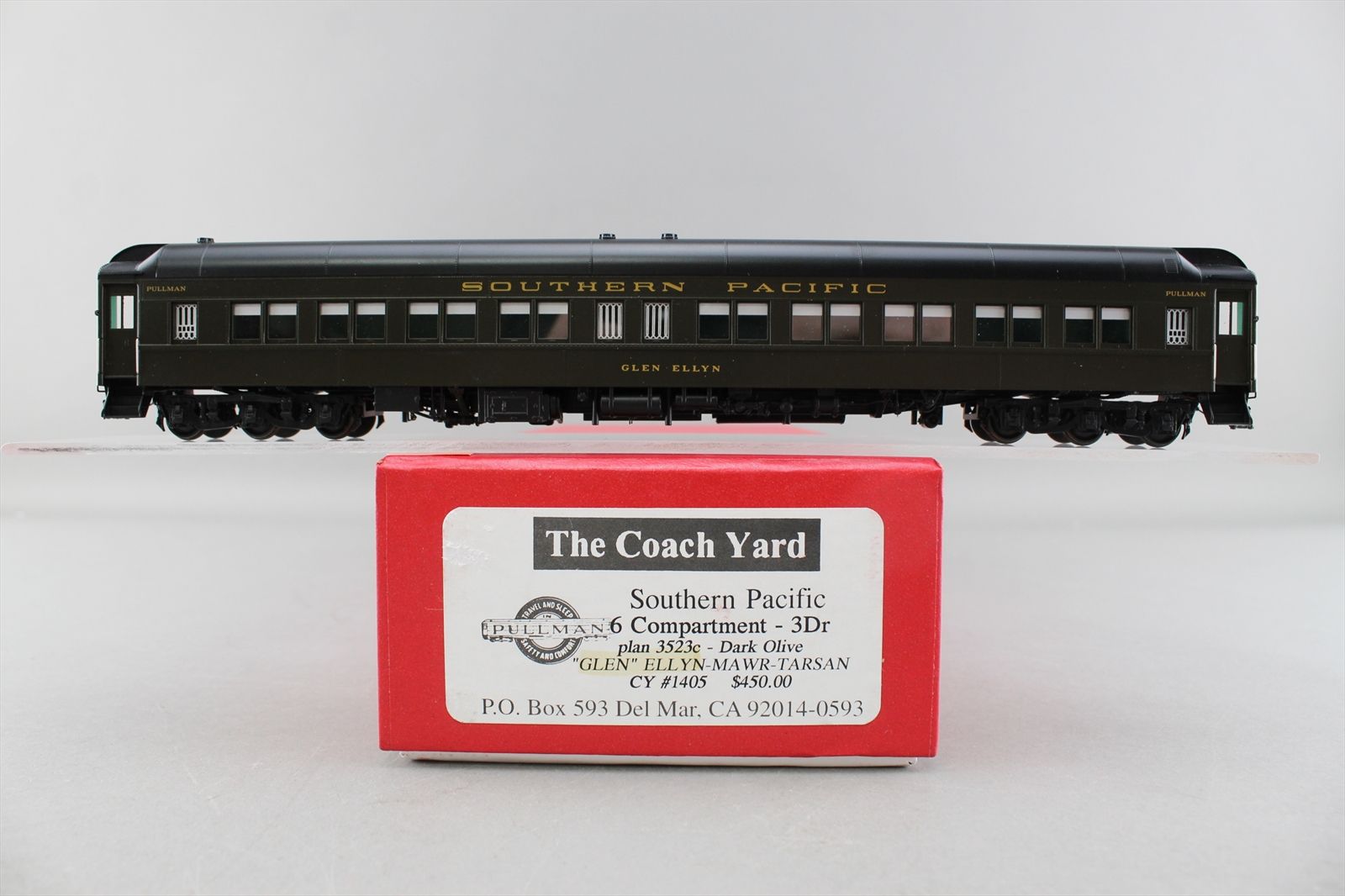 HO Brass Model - TCY 1405 SP Southern Pacific 6-3 Sleeper Dark Olive ...