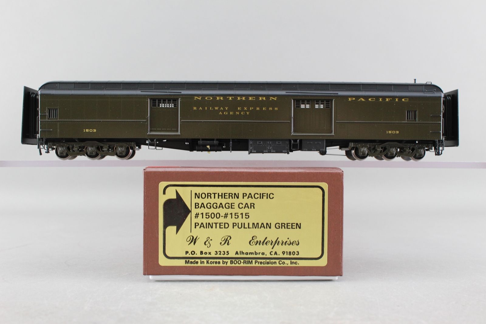 HO Brass Model - W&R NP Northern Pacific Baggage Car Pullman Green #1503 - F/P - Boo-Rim ...