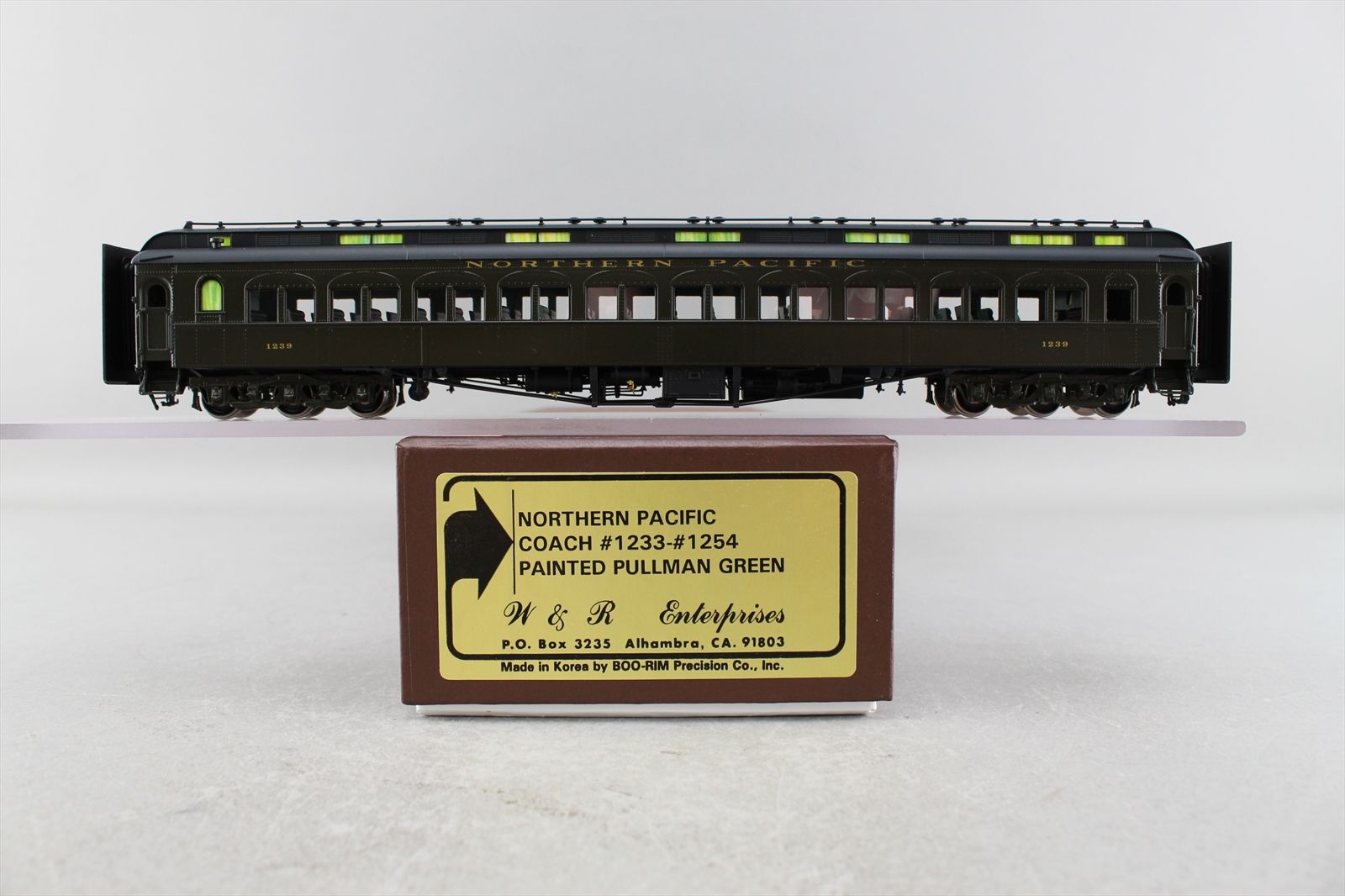 HO Brass Model - W&R NP Northern Pacific Coach Pullman Green #1239 - F ...