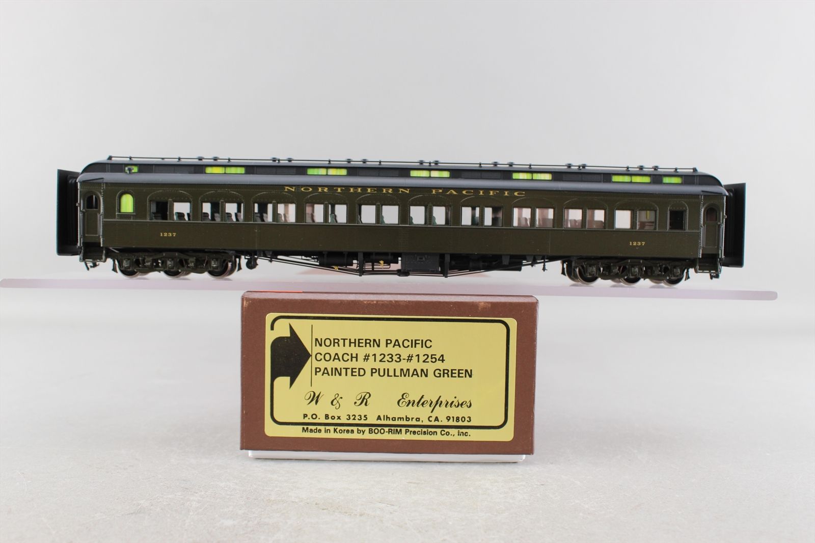 HO Brass Model - W&R NP Northern Pacific Coach Pullman Green #1237 - F ...