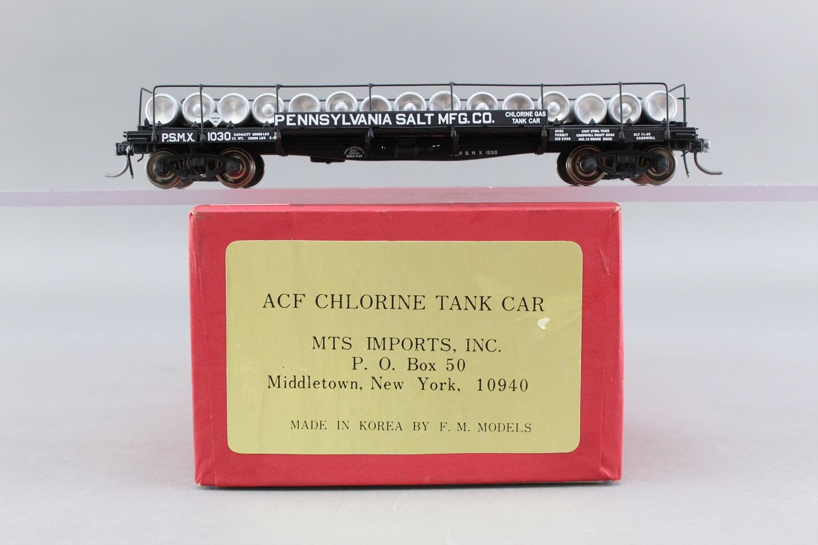 HO Brass Model - MTS ACF Chlorine Tank Car w/ Tanks #1030 - Custom ...