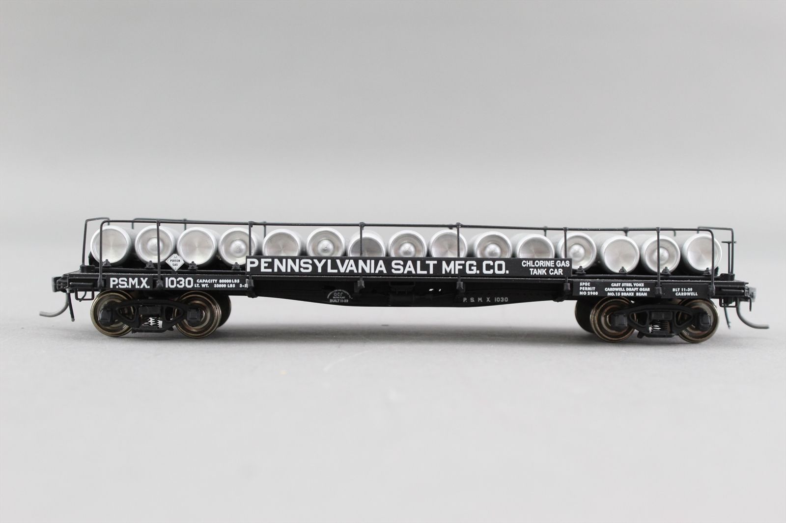 HO Brass Model - MTS ACF Chlorine Tank Car w/ Tanks #1030 - Custom - 1987 Run - F.M. Models