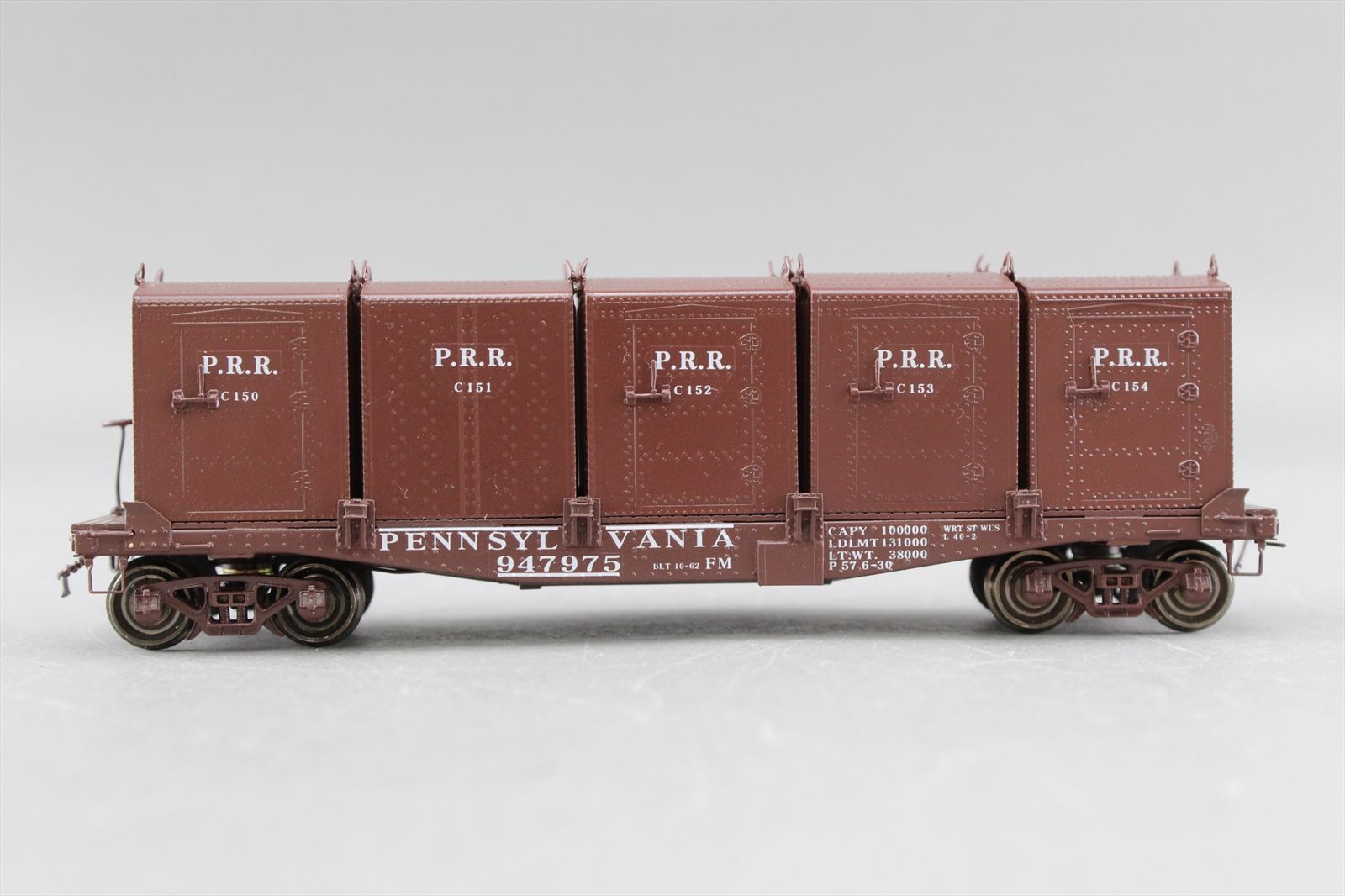 HO Brass Model - Railworks R365P PRR Pennsylvania FM Container Car w/5 ...