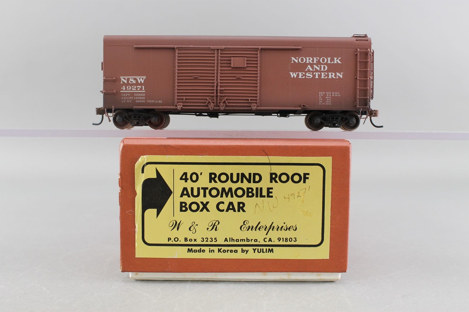HO Brass Model - W&R N&W Norfolk & Western 40' Round Roof Auto ...