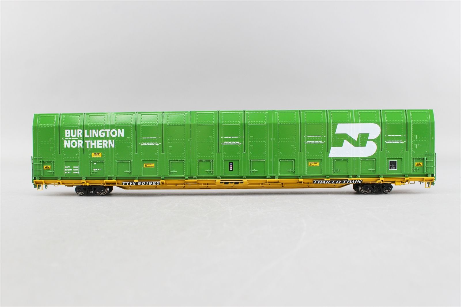 HO Brass Model - OMI 3010.2 BN Burlington Northern TTVX Trailer Train Vert-A-Pac Auto Carrier ...
