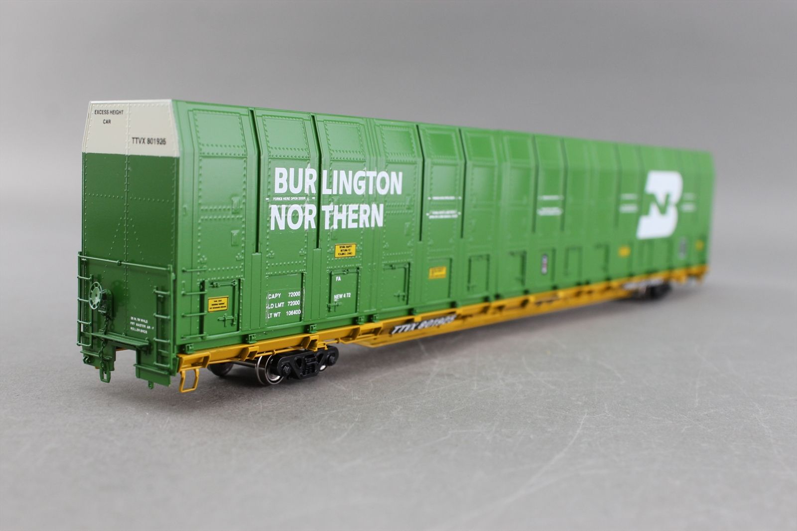 HO Brass Model - OMI 3010.2 BN Burlington Northern TTVX Trailer Train Vert-A-Pac Auto Carrier ...