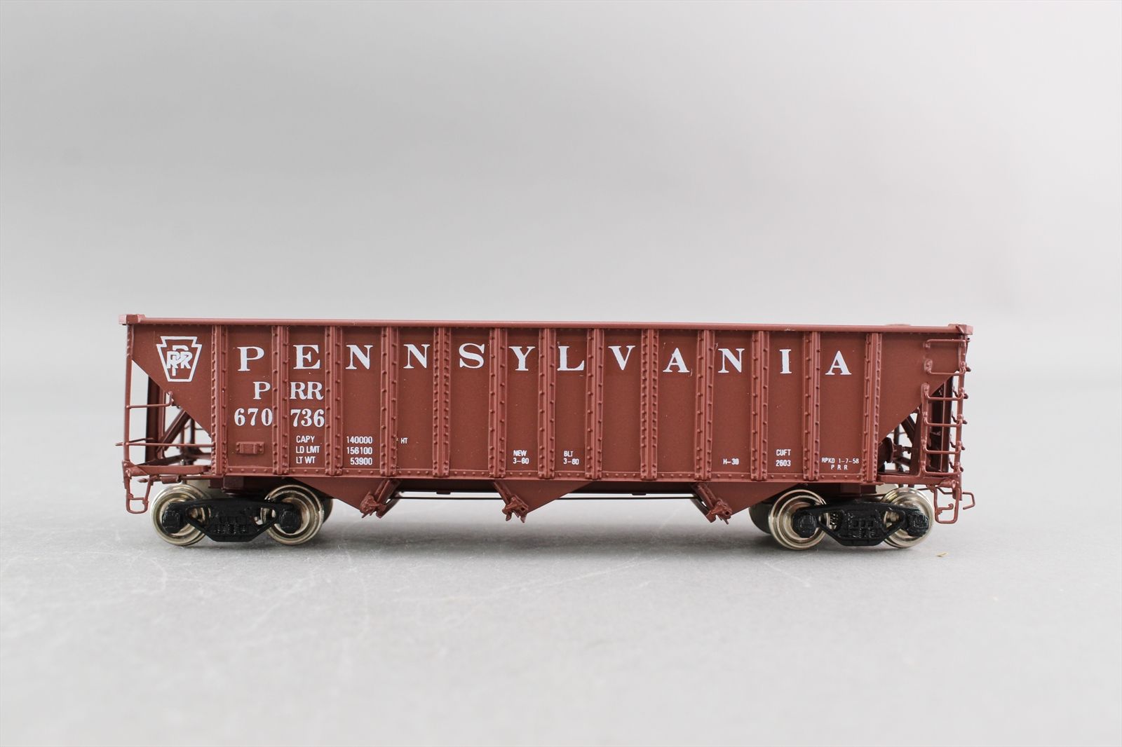 HO Brass Model - PSC 15782-4 PRR Pennsylvania H-39 70-Ton 3 Bay Hopper ...