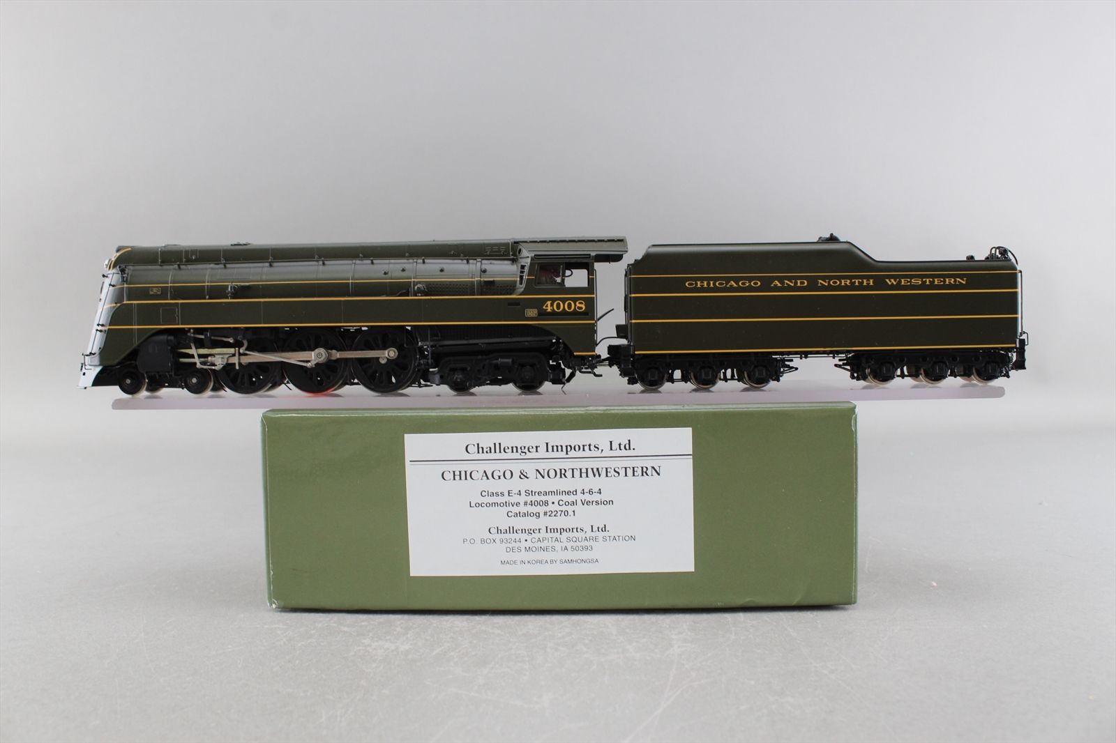 HO Brass Model - CIL 2270.1 C&NW Chicago & Northwestern Coal Streamlined 4-6-4 E-4 #4008 - F/P ...