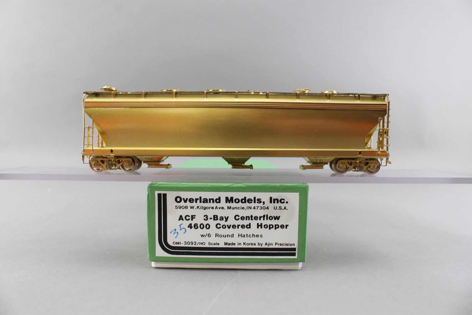 HO Brass Model - OMI 3092 ACF 3 Bay Centerflow 4600 Covered Hopper w/ 6 Round Hatches ...