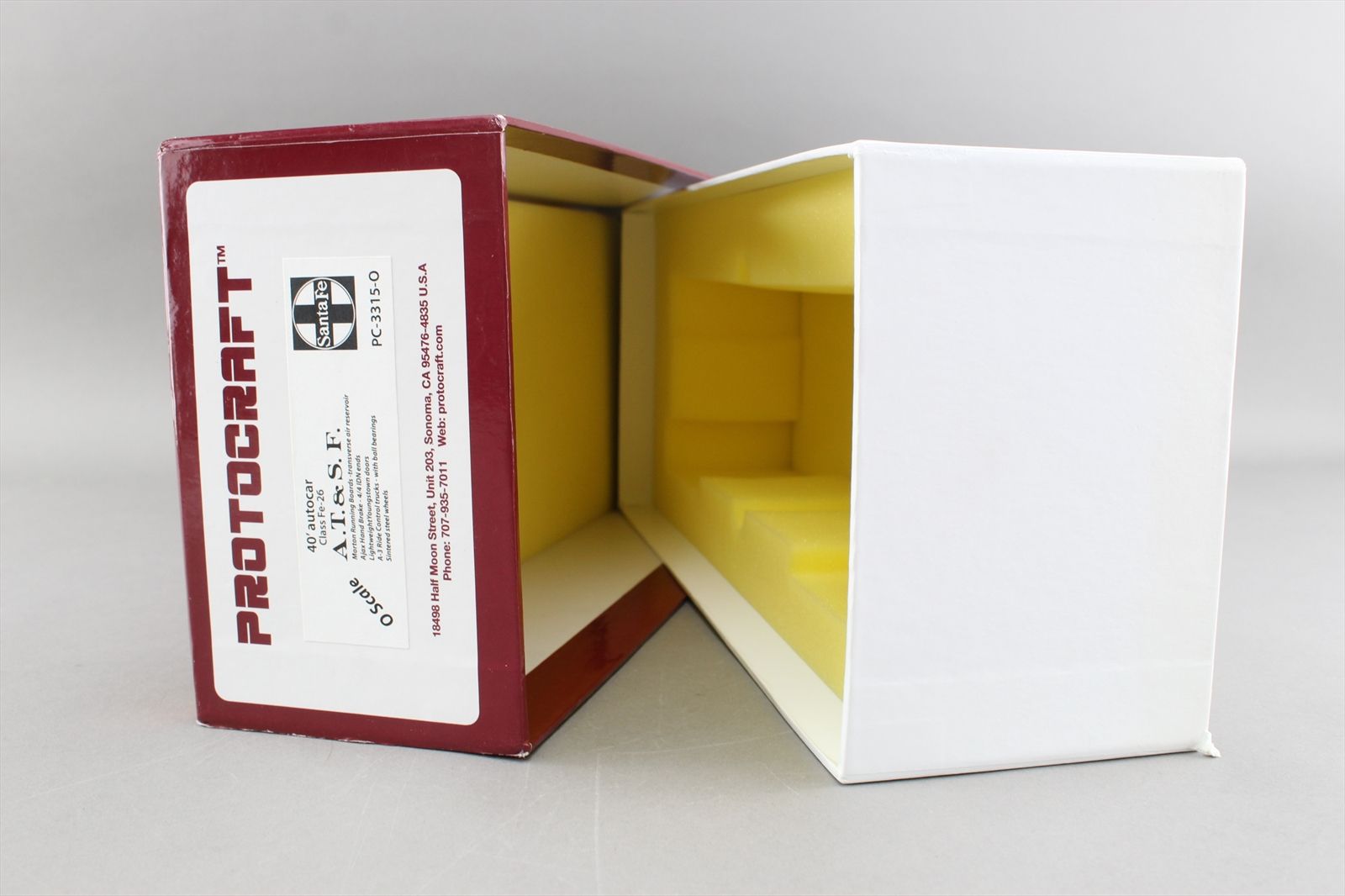 O Brass Model - PC Protocraft PC-3315-O AT&SF Santa Fe 40' FE-26 Auto ...