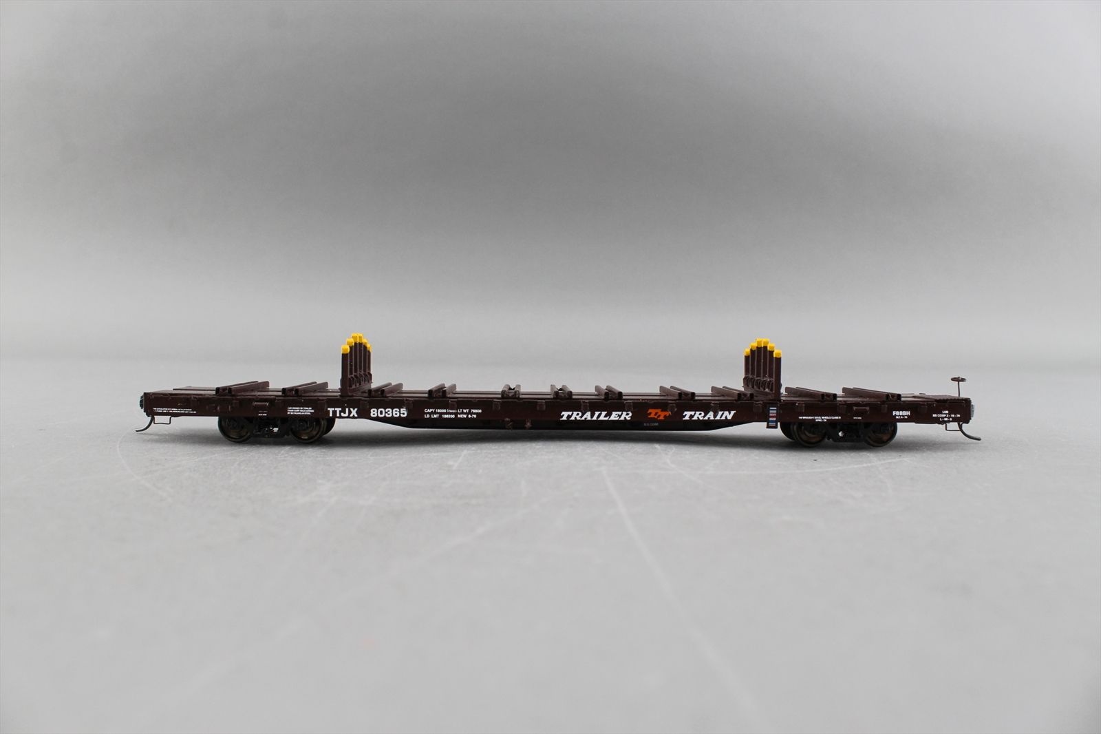 HO Brass Model - OMI 3376.1 TTJX Trailer Train Finger Rack Flatcar ...