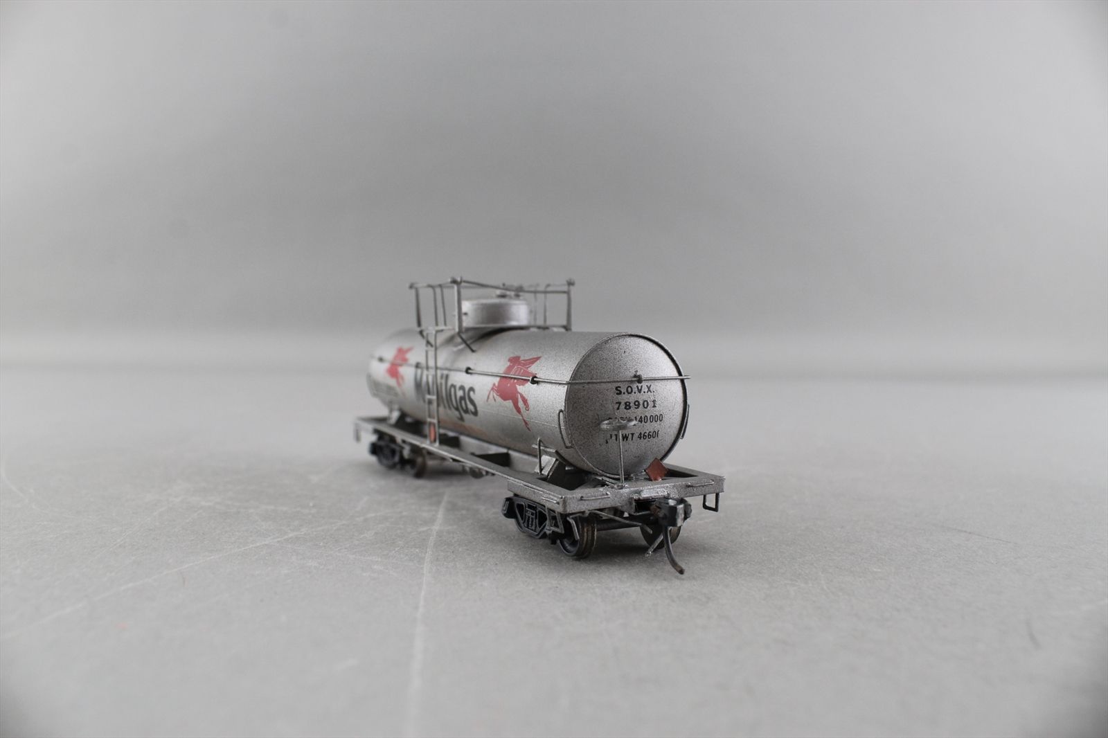 HO Brass Model - PSC 15656 SOVX Mobilgas 8,000 Gallon Tank Car Silver ...