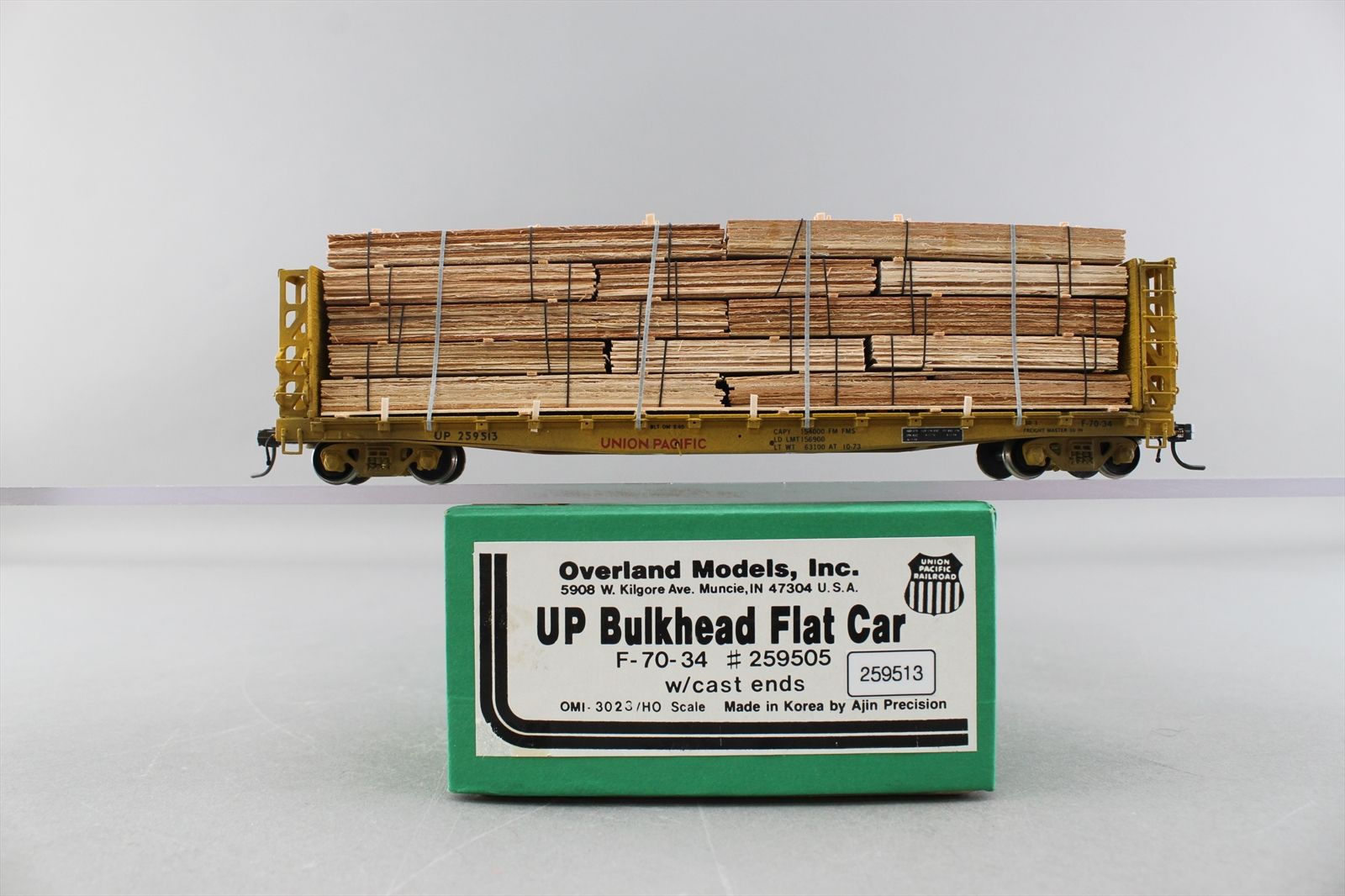 HO Brass Model - OMI 3023 UP Union Pacific Bulkhead Flatcar Flat Car F ...