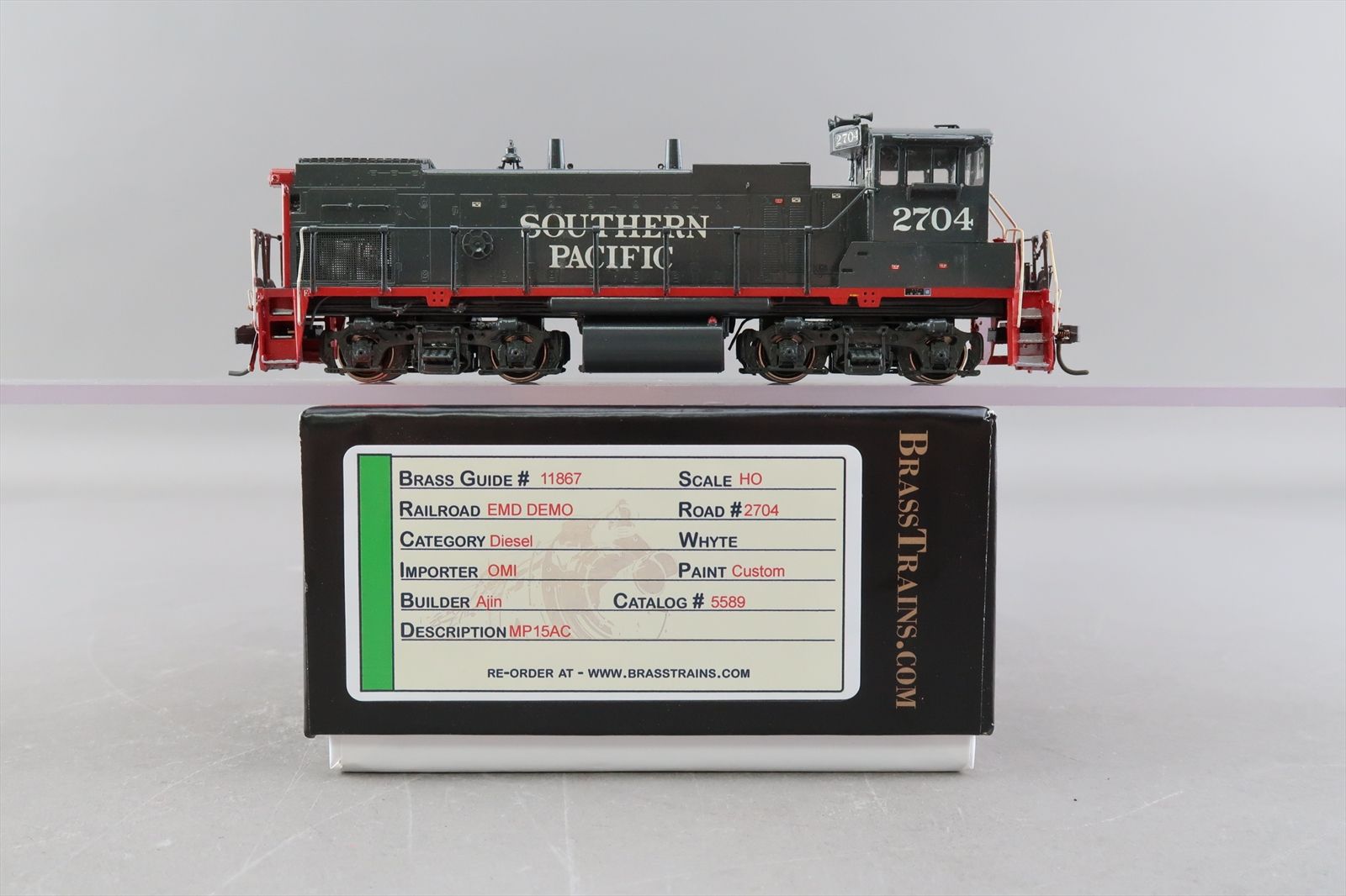 HO Brass Model - OMI 5589 SP Southern Pacific MP15AC Demonstrator #2704 - Custom - 1993 Run ...