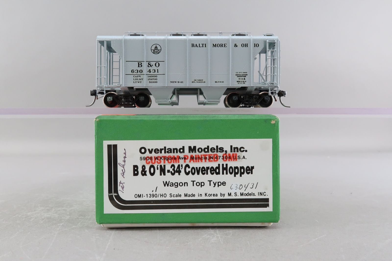 HO Brass Model - OMI 1390.1 B&O Baltimore & Ohio N-34 Covered Hopper ...