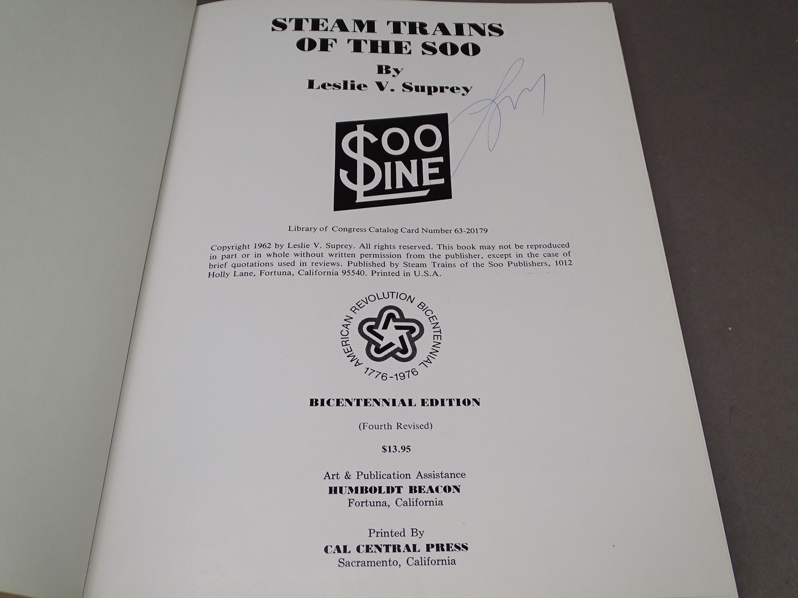 Railroad Book: Steam Trains of the Soo - Leslie Suprey - SIGNED