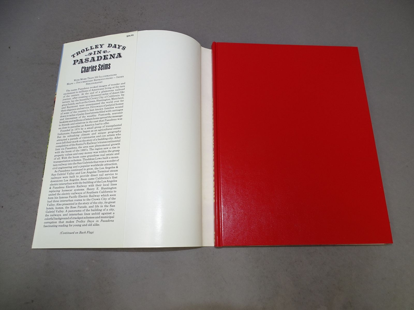 Railroad Book - Trolley Days in Pasadena - Charles Seims - 195 Pages