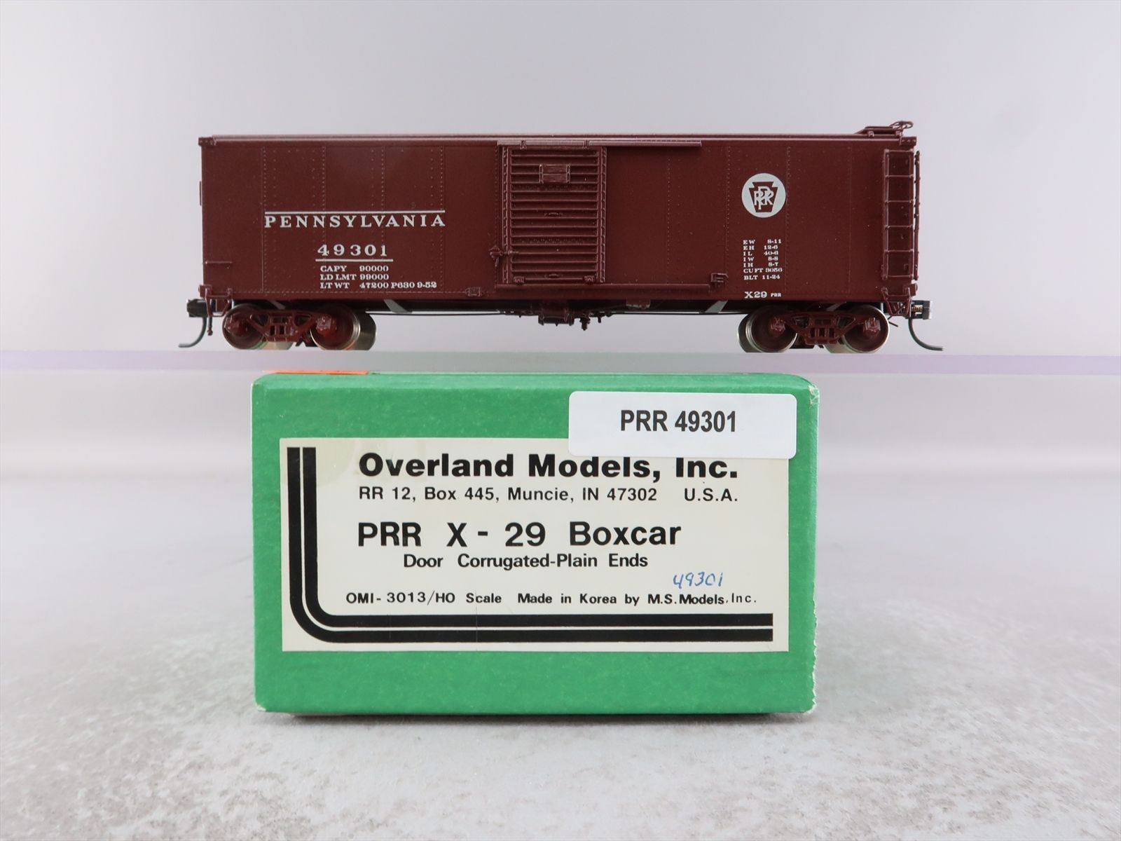HO Brass Model Train - OMI 3013 PRR Pennsylvania X-29 Boxcar #49301 ...