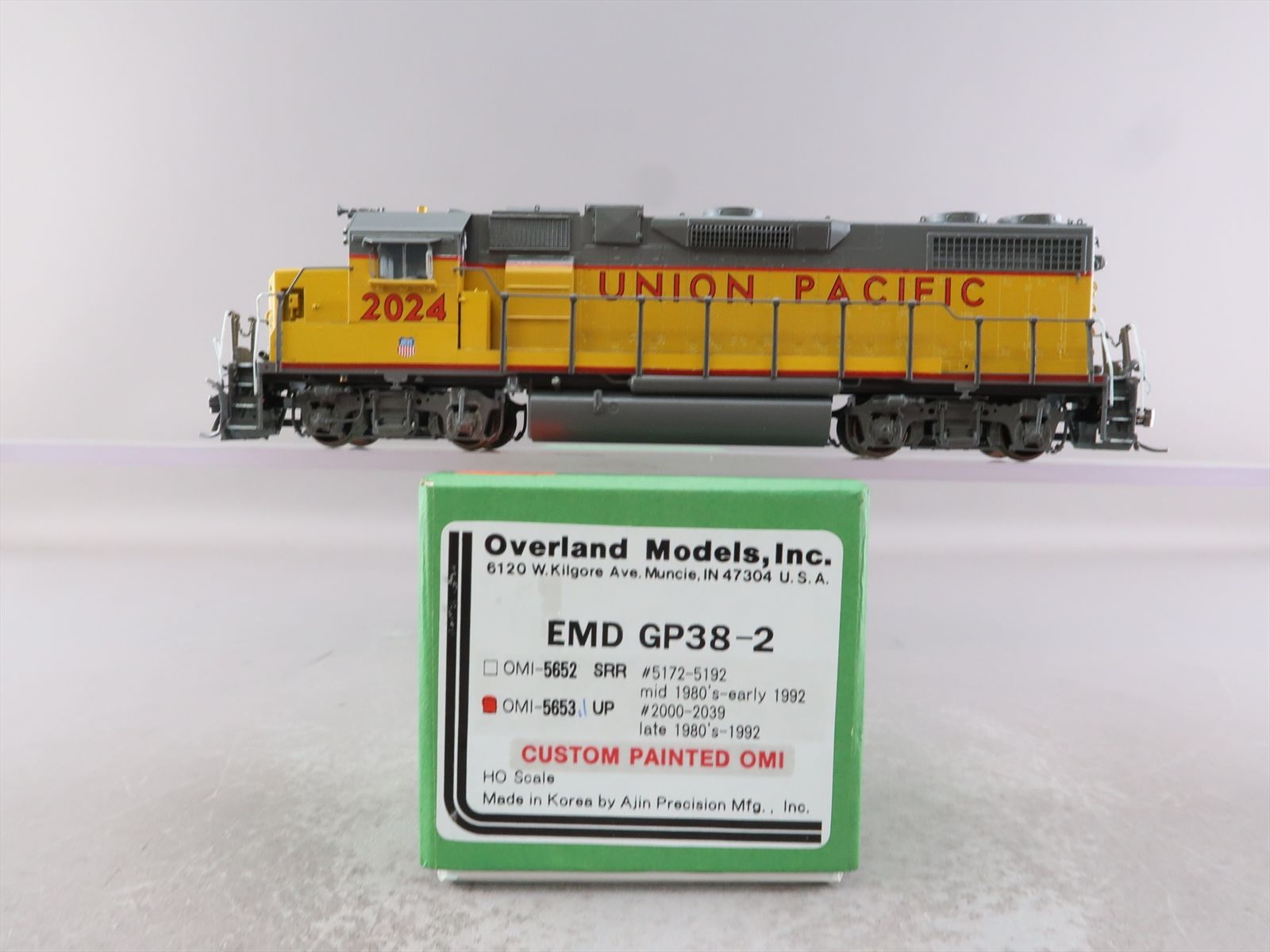 HO Brass Model - OMI 5653.1 UP Union Pacific EMD GP38-2 #2024 - F/P ...