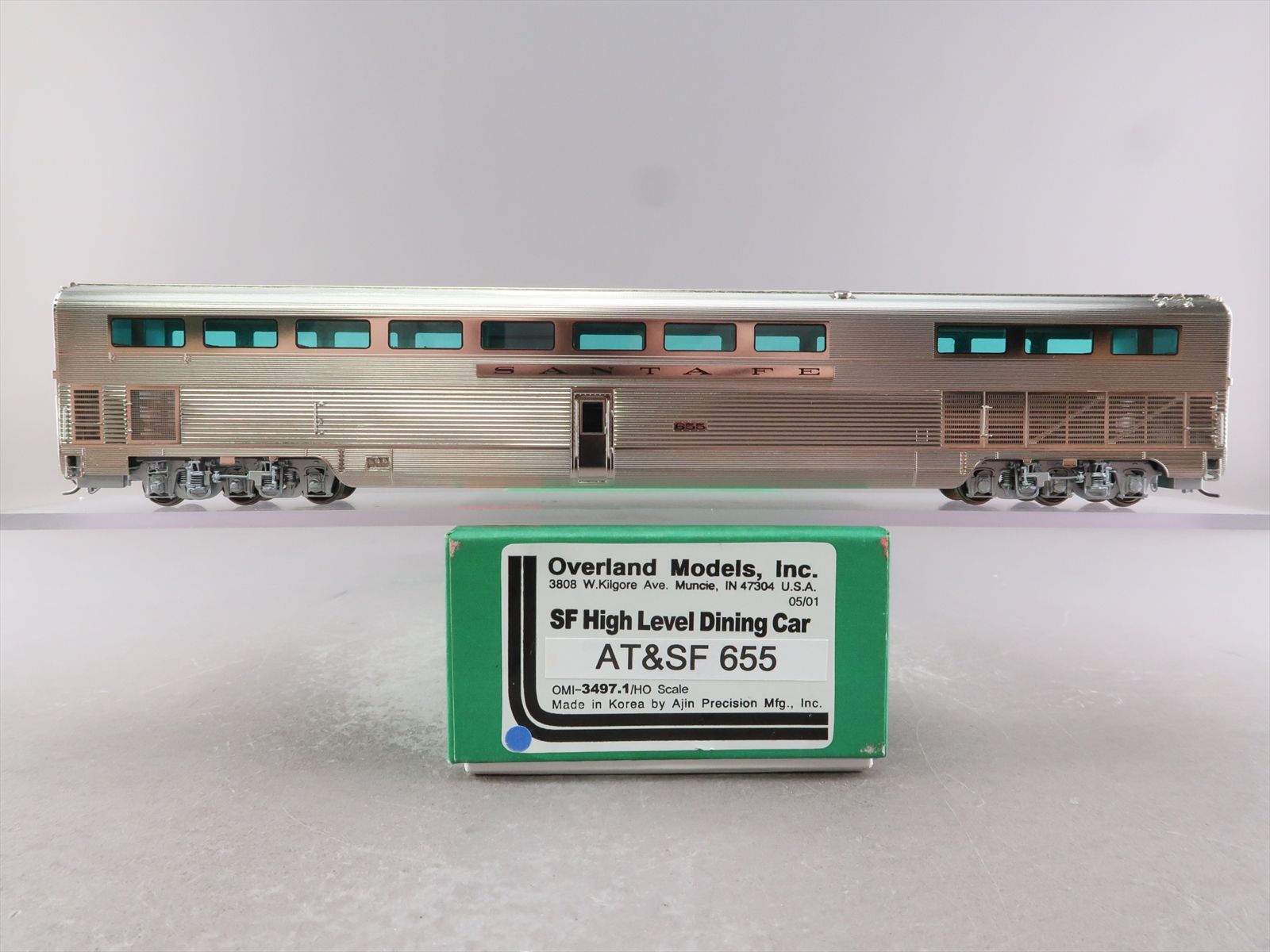 HO Brass Model - OMI 3497.1 SF Santa Fe High Level Dining Car #655 - F ...