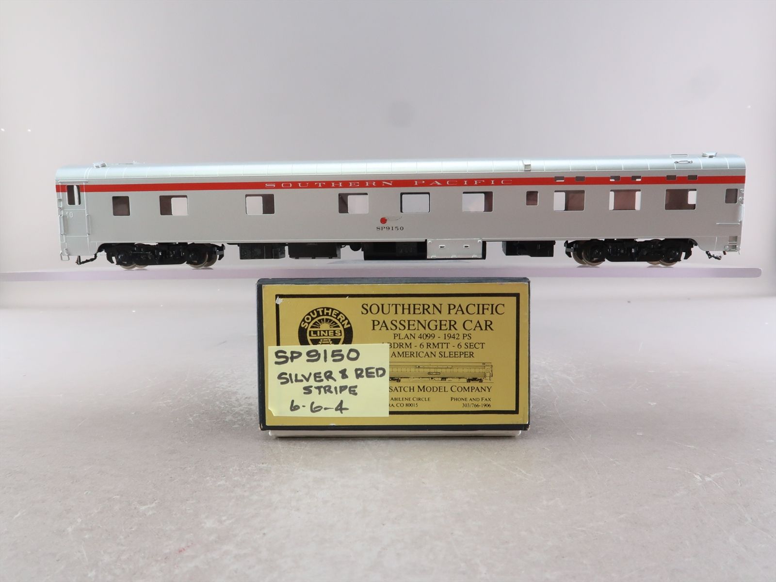 HO Brass Model - Wasatch SP Southern Pacific 4-6-6 Sleeper #9150 Silver / Red Stripe - Custom ...