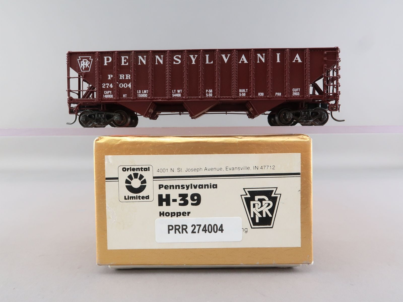 HO Brass Model - Oriental 0734 PRR Pennsylvania H-39 Hopper Car #274004 ...