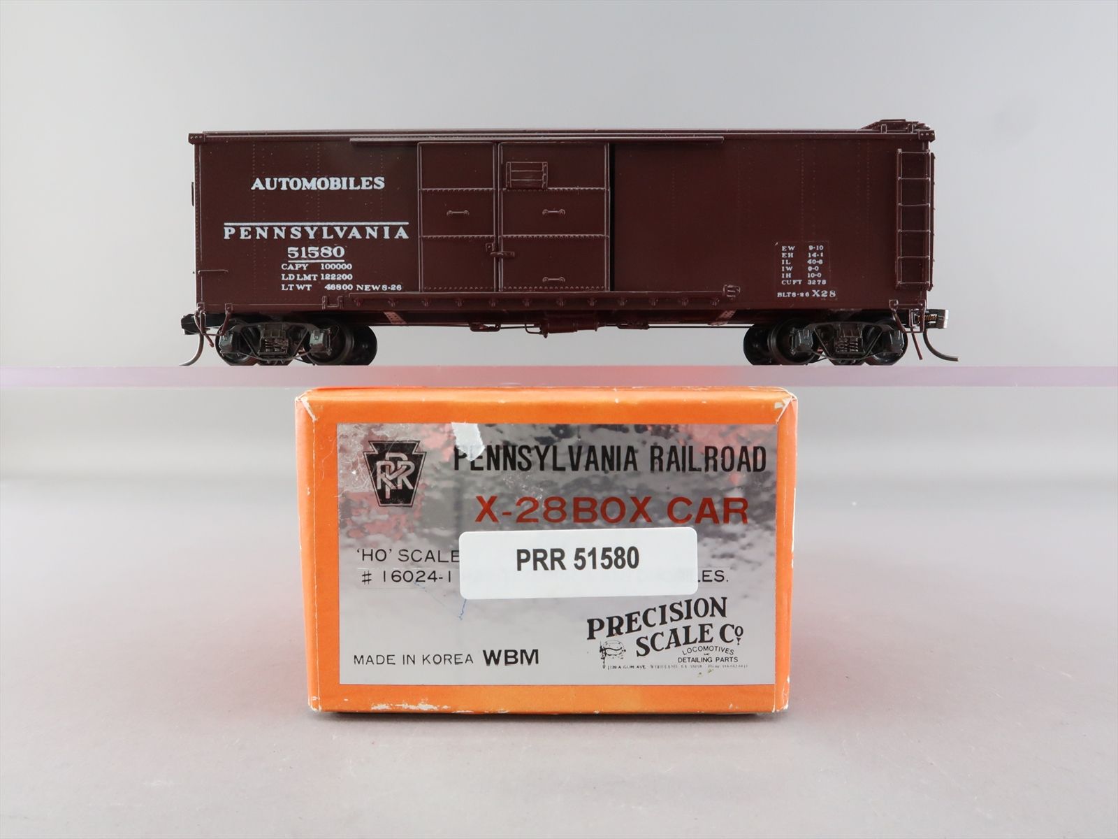 HO Brass Model - PSC 16024-1 PRR Pennsylvania X-28 Automobile Boxcar ...