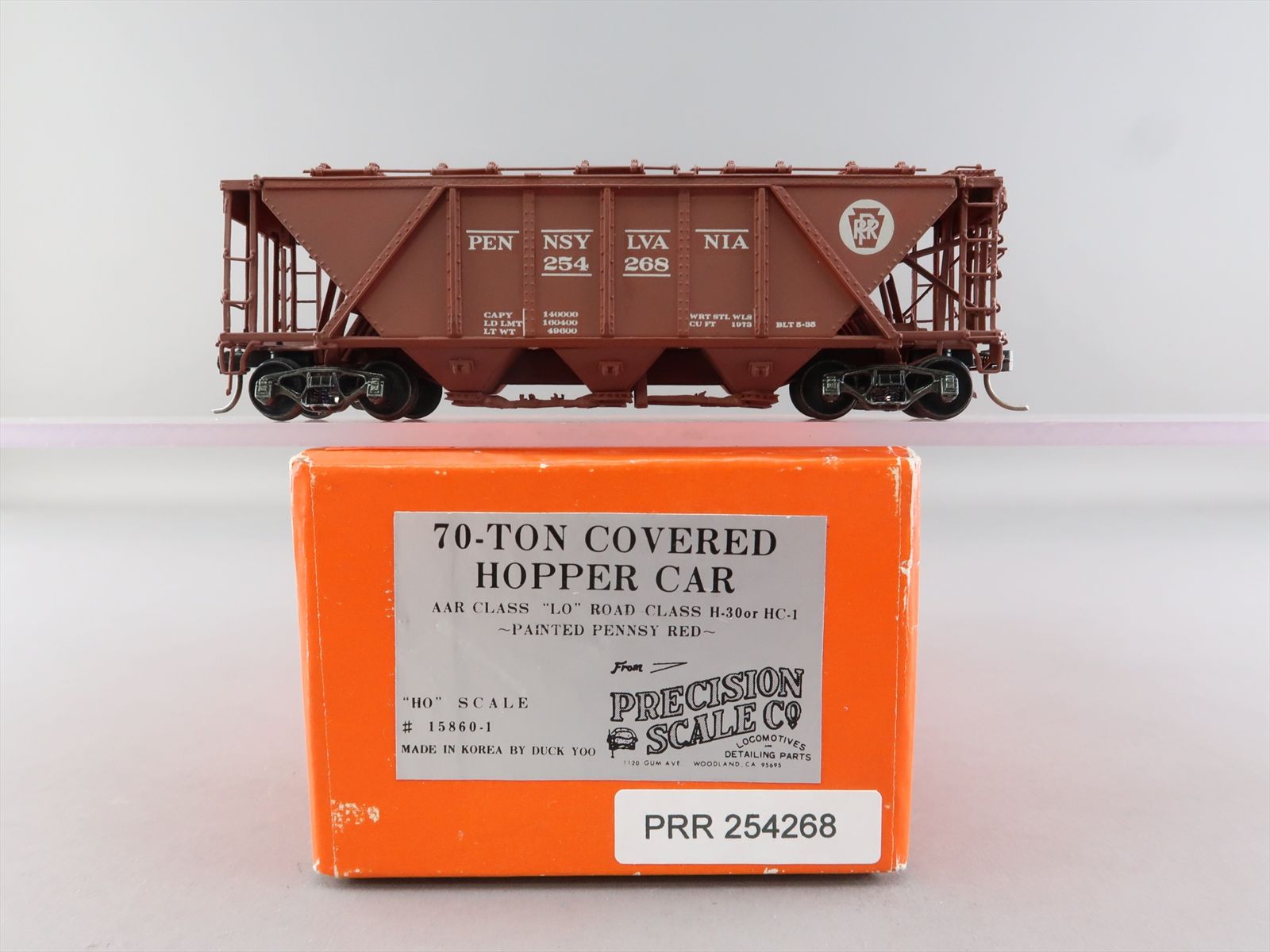 HO Brass Model - PSC 15860-1 PRR Pennsylvania AAR 70 Ton Covered Hopper ...