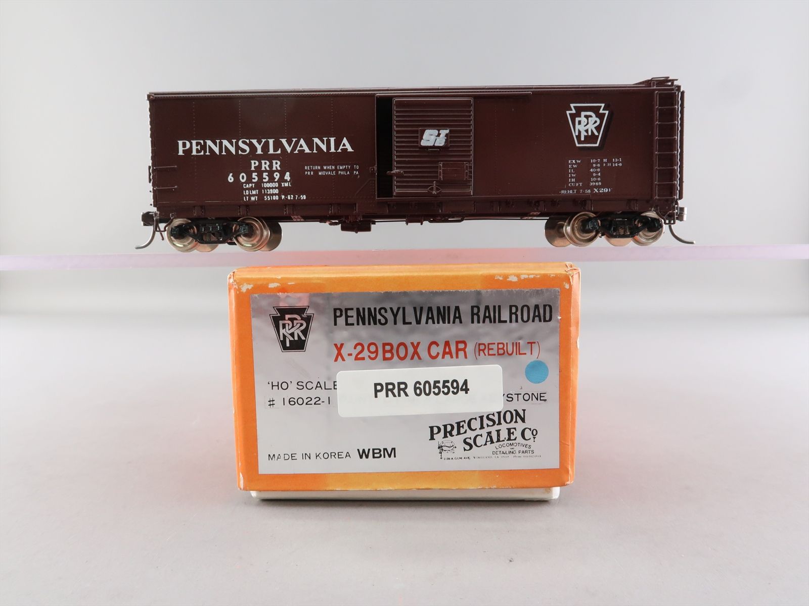 HO Brass Model - PSC 16022-1 PRR Pennsylvania X-29 Box Car Boxcar ...