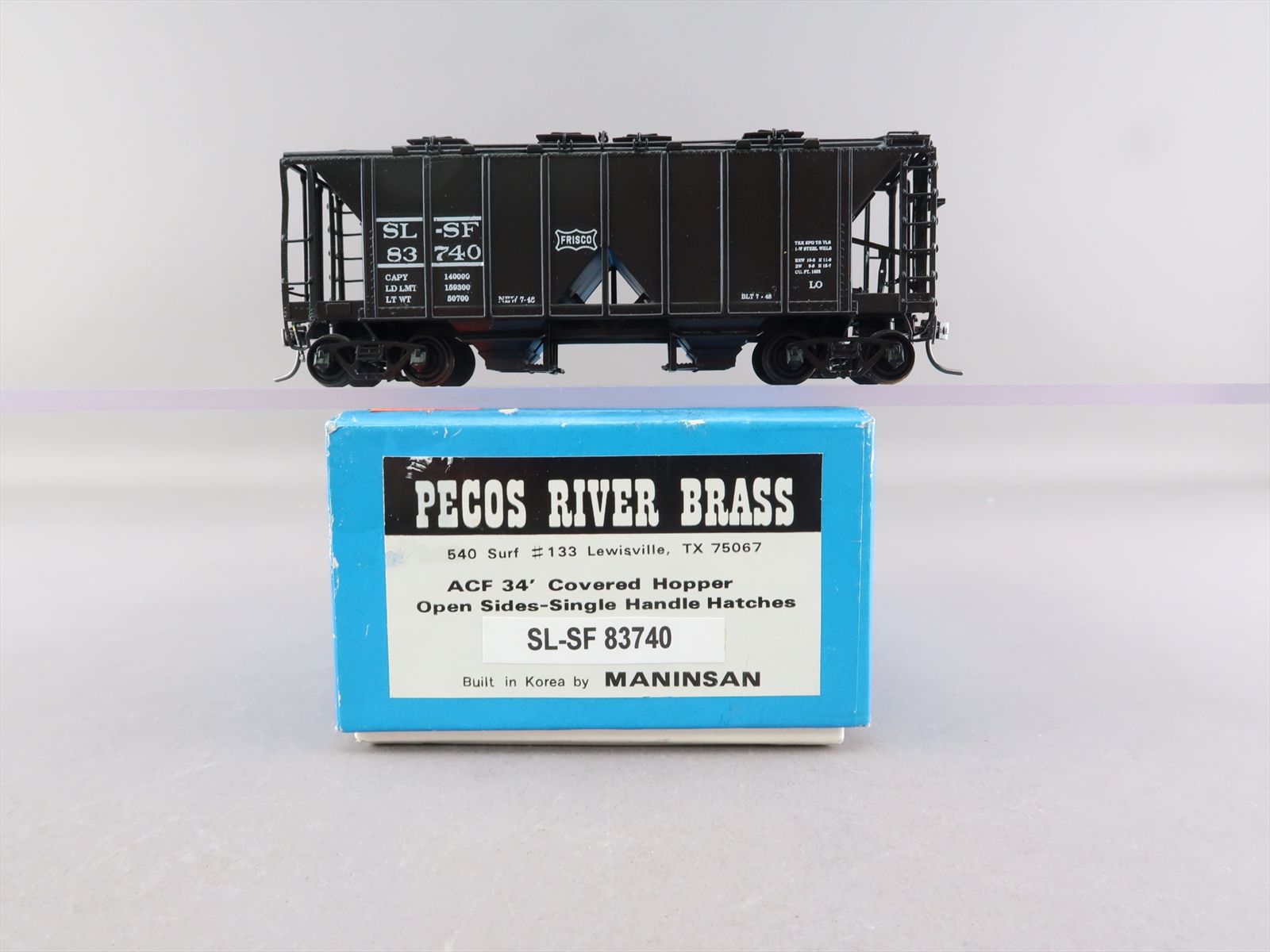 HO Brass Model - PRB Pecos River 2602 SLSF St Lous-San Francisco ACF 34' Covered Hopper Open ...