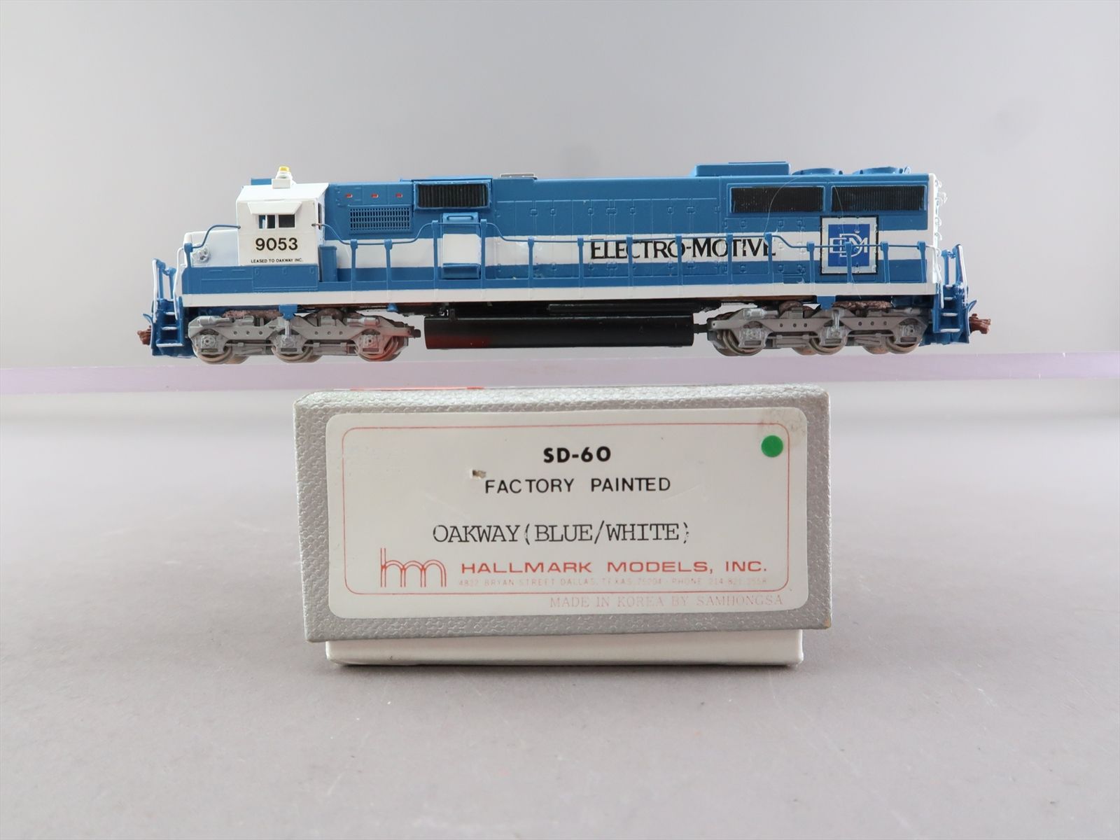 N Brass Model - Hallmark Oakway EMD SD-60 Blue & White #9053 - F/P - 1989 Run - Samhongsa