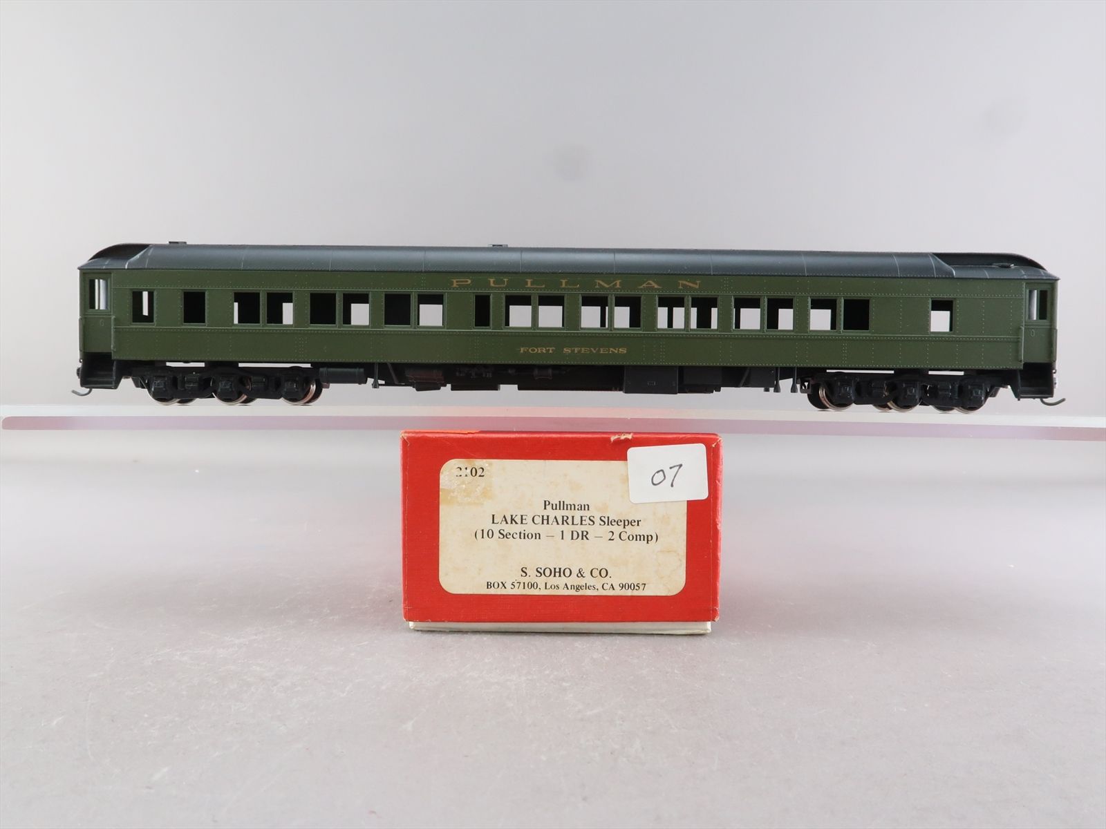 HO Brass Model - Soho 2102 Pullman Lake Charles 10-1-2 Sleeper Fort Stevens - Custom - Kumata