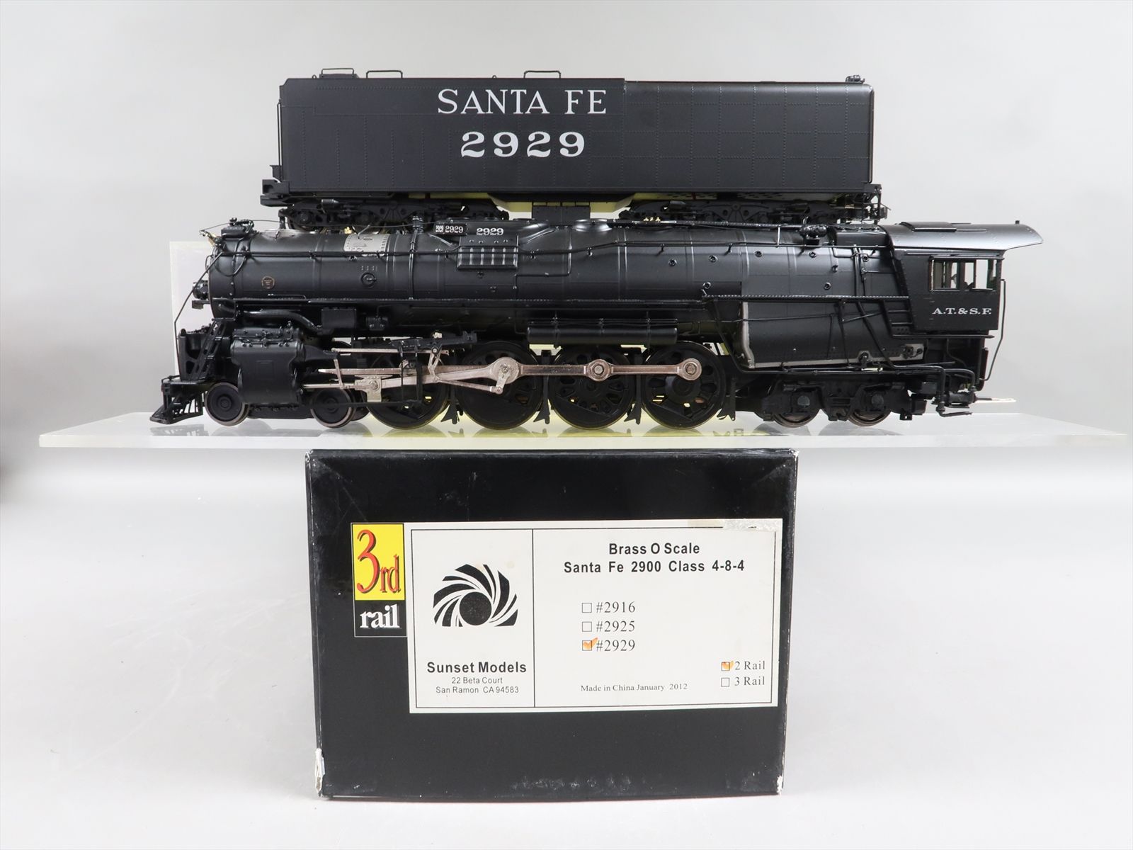 O Brass Model - SS Sunset 2-Rail AT&SF Santa Fe 2900 Class 4-8-4 #2929 - F/P - 2012 Run - Made ...