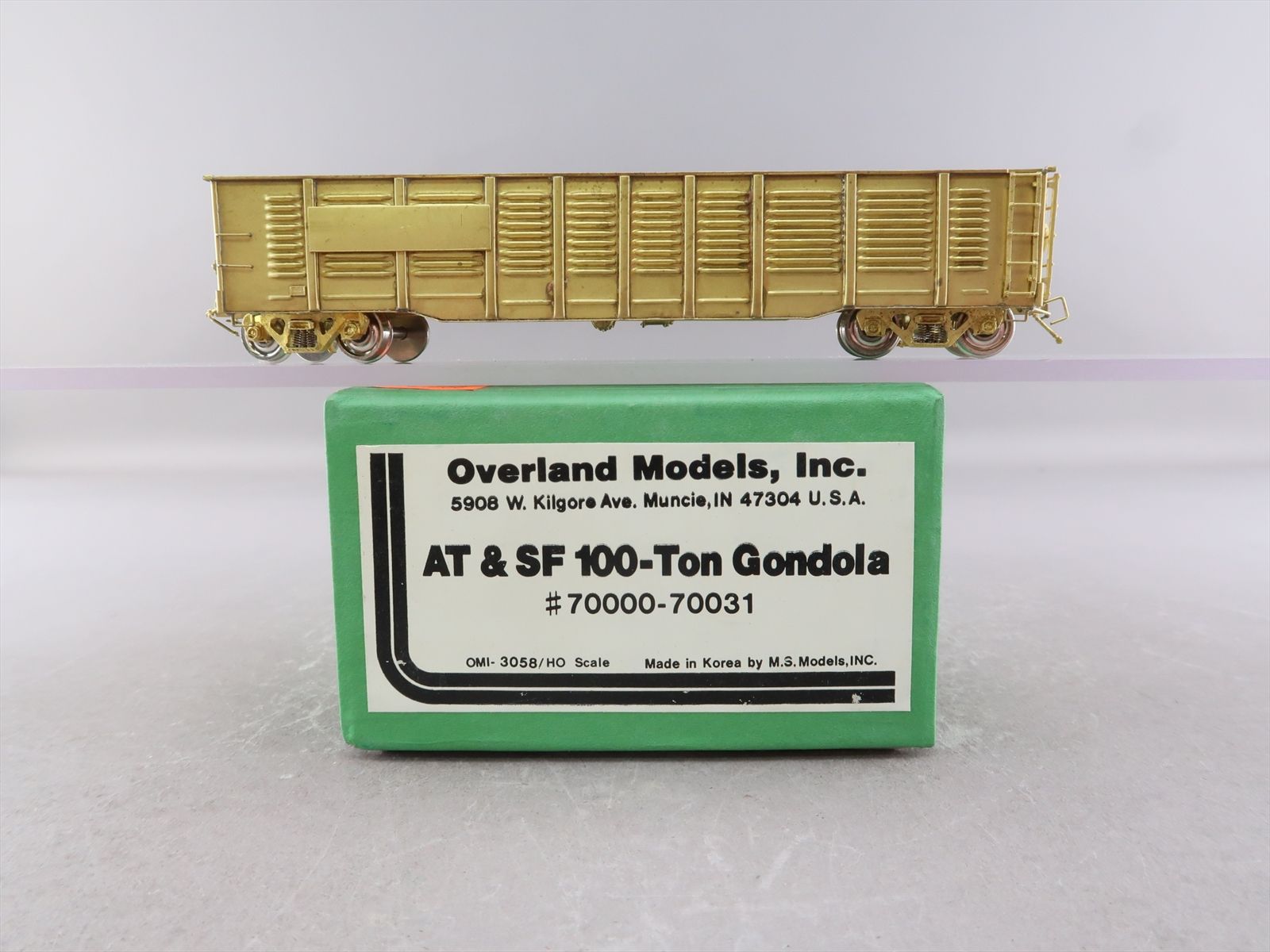 HO Brass Model - OMI 3058 AT&SF Santa Fe 100 Ton Gondola - Unpainted - 1986 Run - M.S. Models