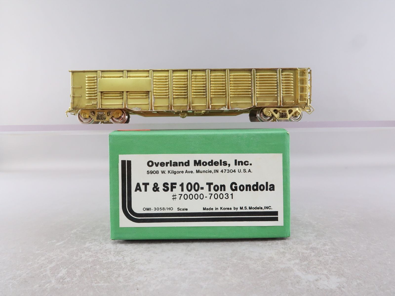 HO Brass Model - OMI 3058 AT&SF Santa Fe 100 Ton Gondola - Unpainted - 1986 Run - M.S. Models