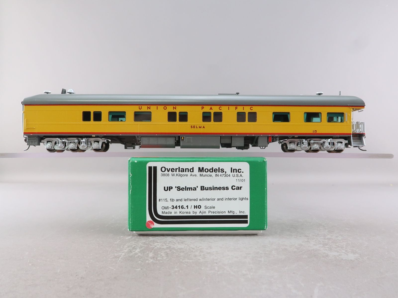 HO Brass Model - OMI 3416.1 UP Union Pacific Business Car Selma #115 - F/P - 2001 Run - Ajin