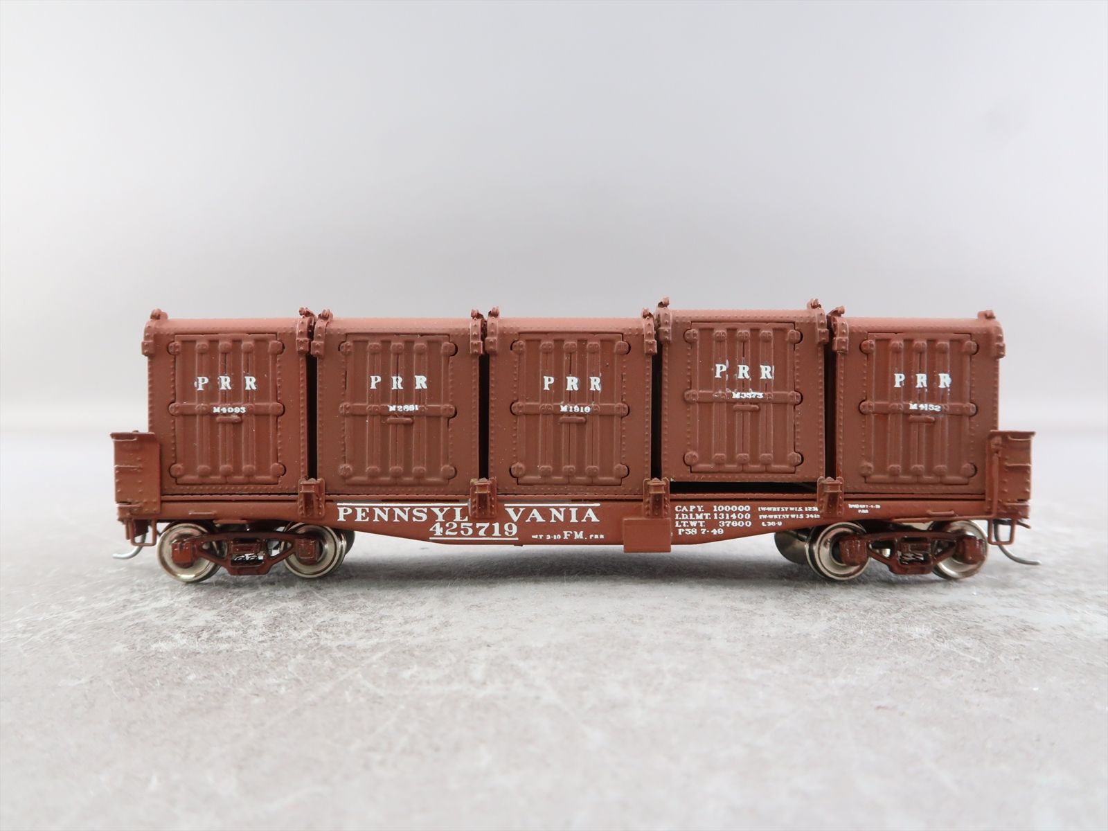 HO Brass Model - Railworks PRR Pennsylvania FM Container Car w/ 5 DD1A ...