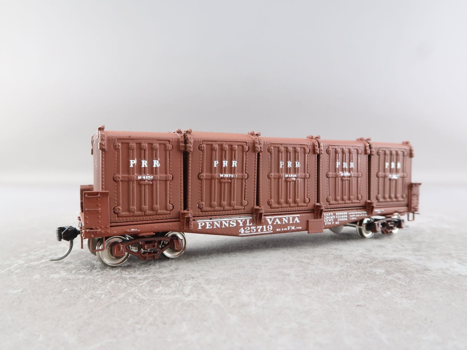 HO Brass Model - Railworks PRR Pennsylvania FM Container Car w/ 5 DD1A ...