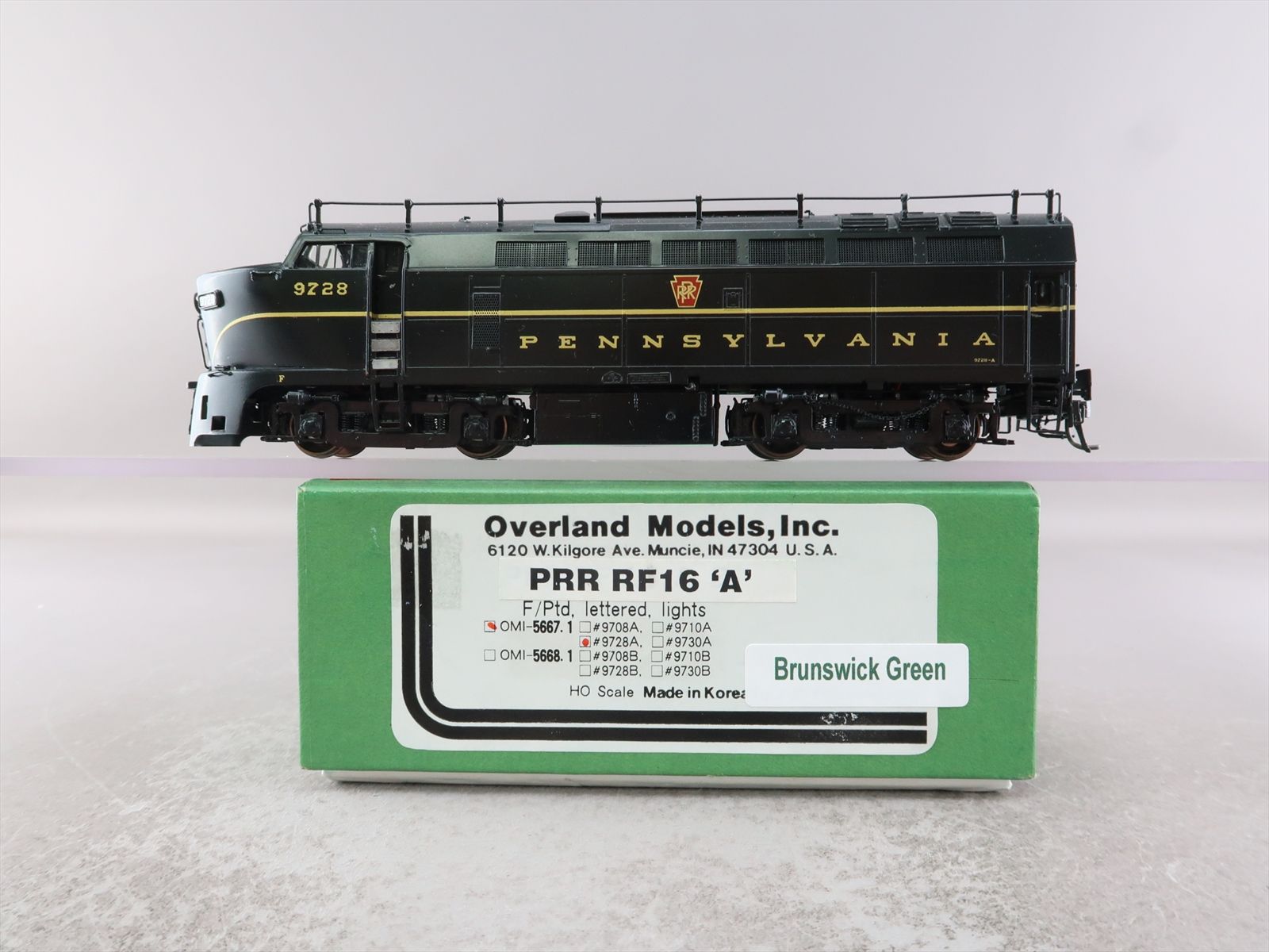 HO Brass Model - OMI 5667.1 PRR Pennsylvania RF16 Sharknose #9728A - F ...