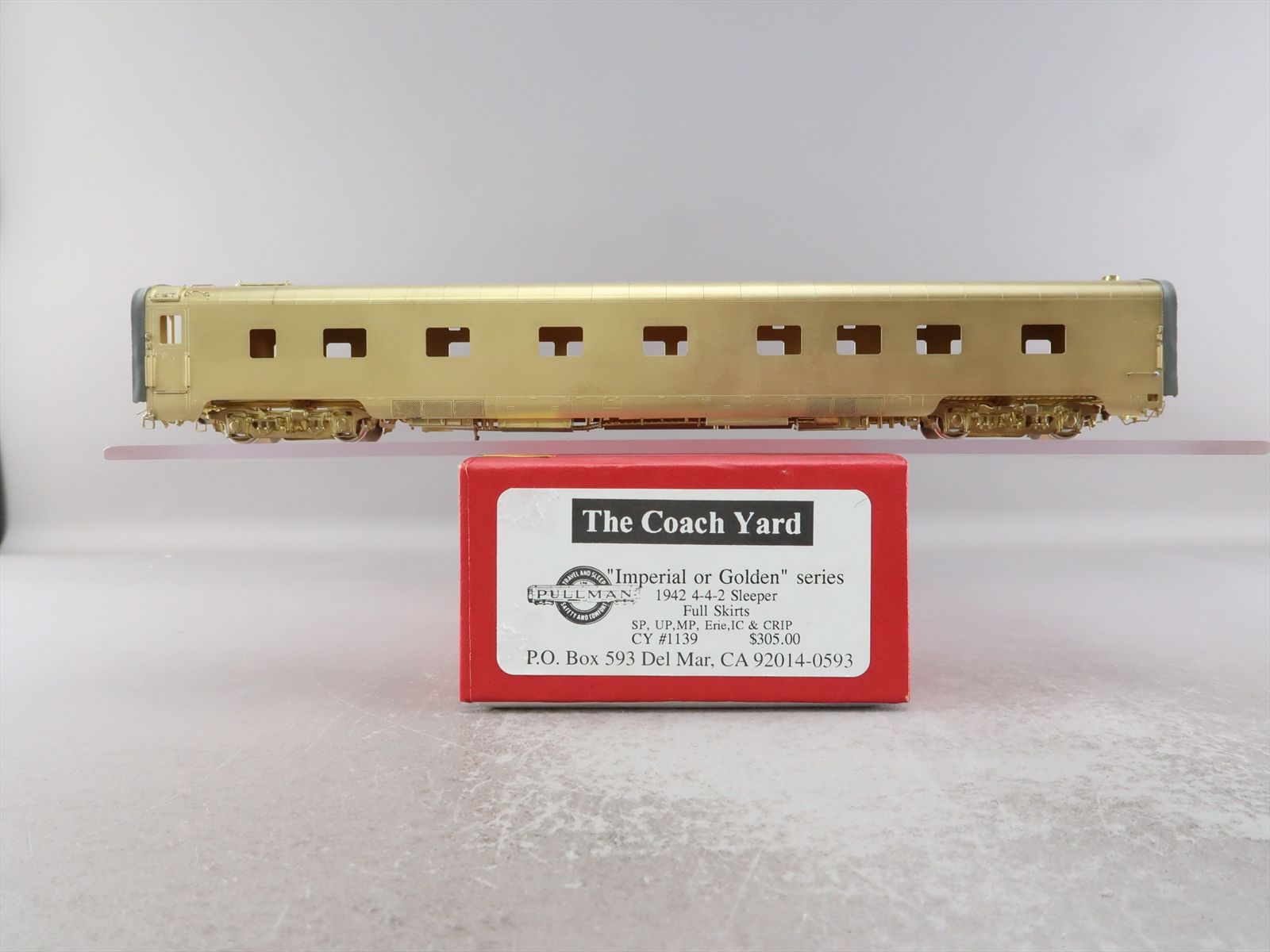 HO Brass Model - TCY 1139 Pullman Golden State 4-4-2 Sleeper Golden ...