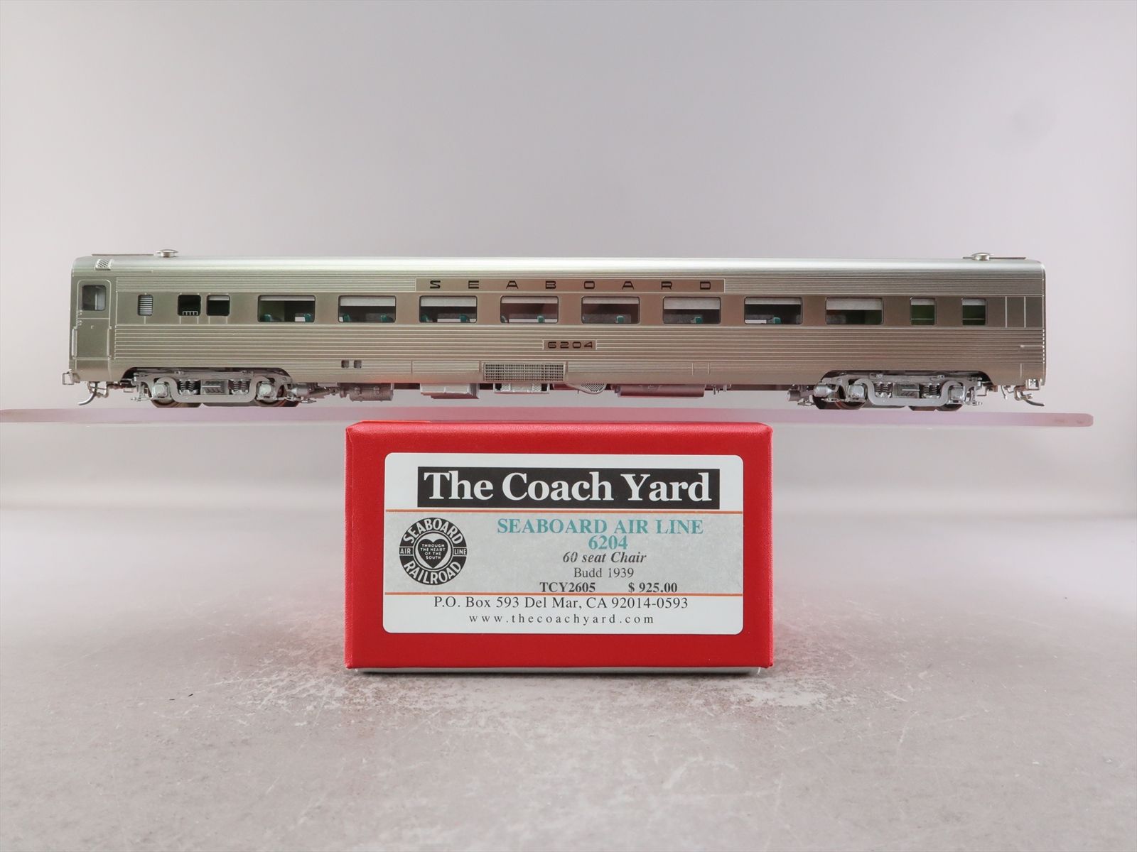 HO Brass Model - TCY 2605 SAL Seaboard Air Line 60 Seat Coach Budd ...