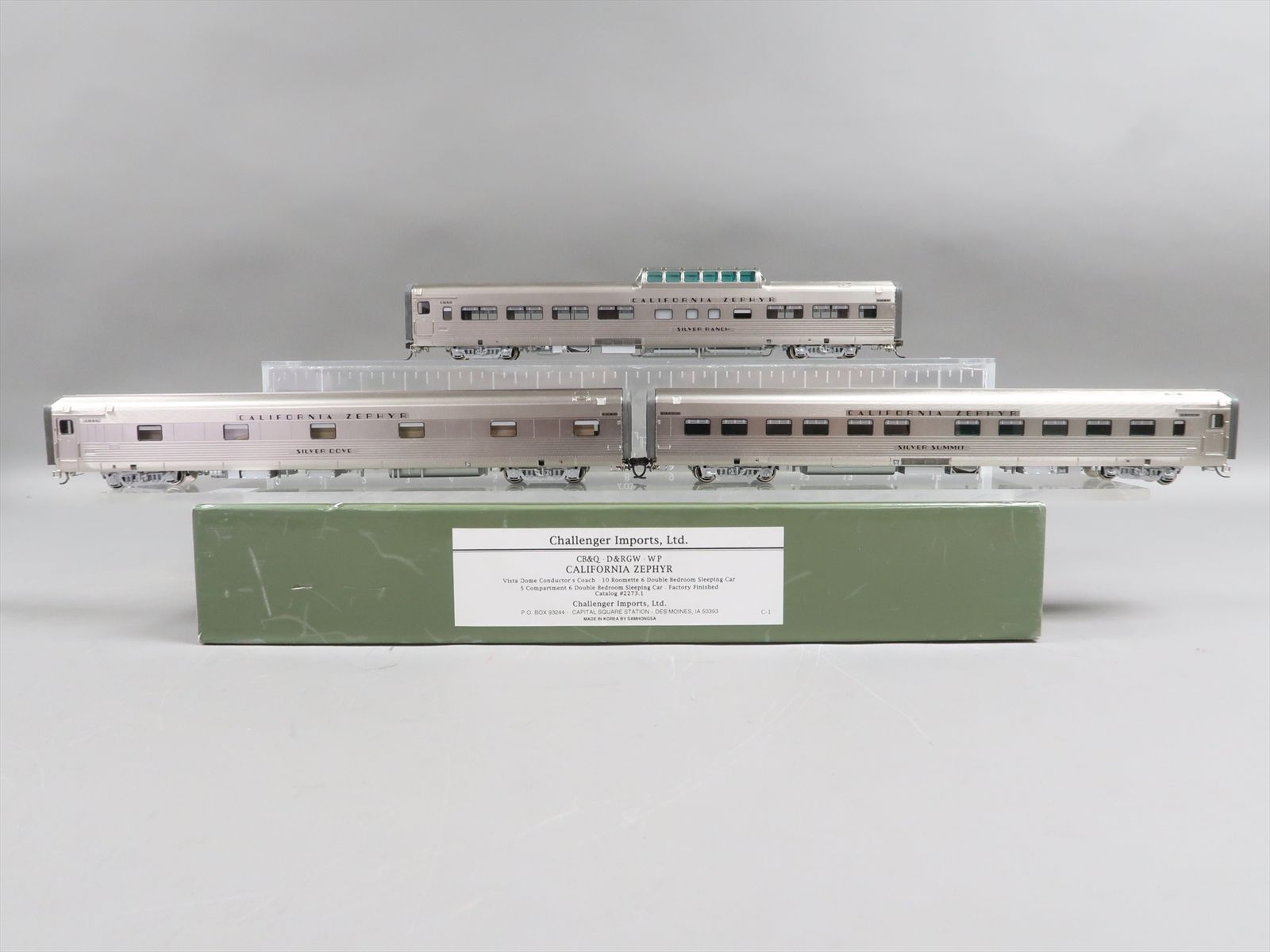 HO Brass Model - CIL 2273.1 C-1 CB&Q Burlington CA Zephyr 3-Car Set - F ...