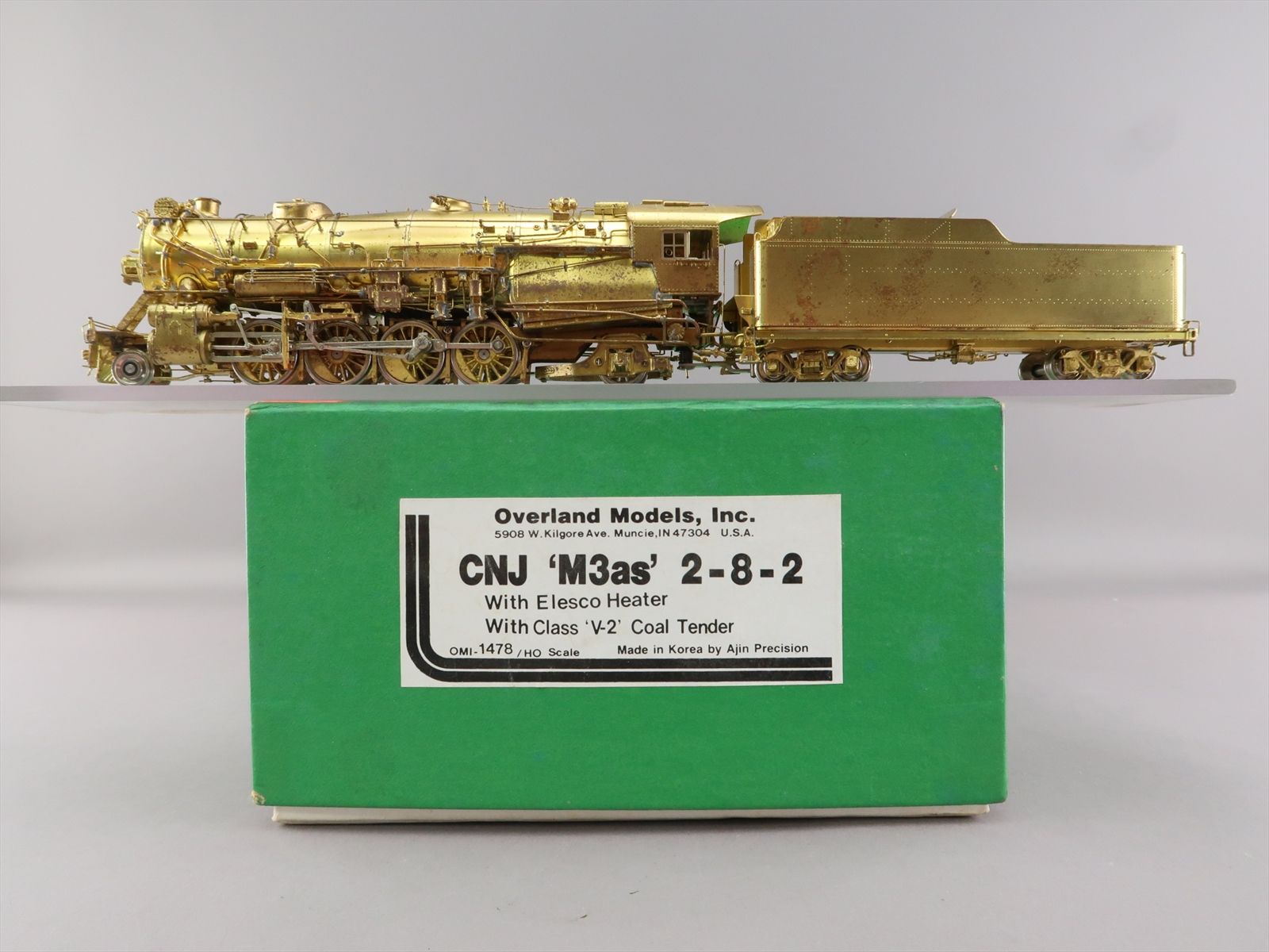 HO Brass Model - OMI 1478 CNJ Jersey Central M3as 2-8-2 Elesco FWH V-2 ...