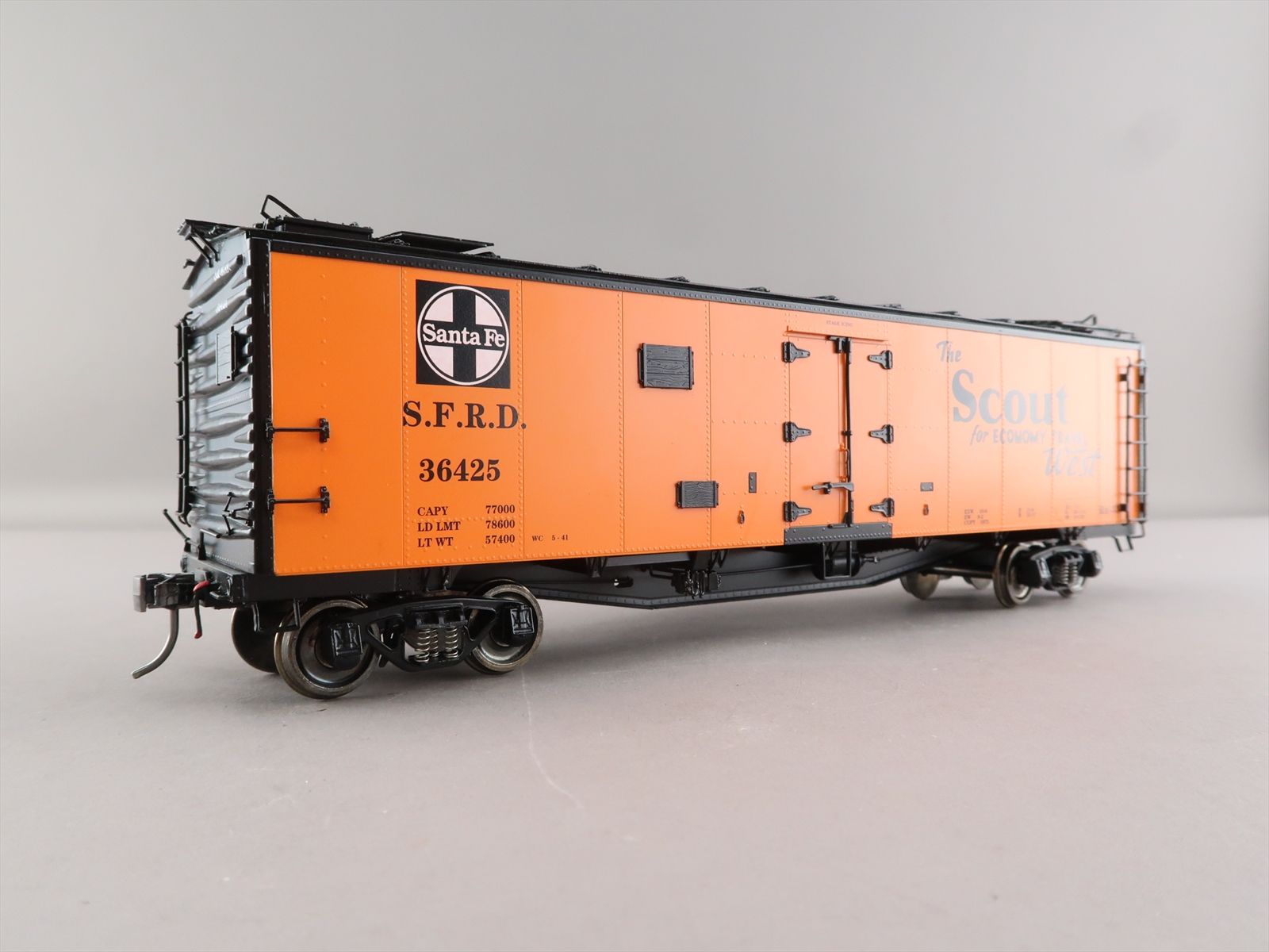 O Brass Model - PRB Pecos River 4329B AT&SF Rr-33 Santa Fe Steel Reefer ...