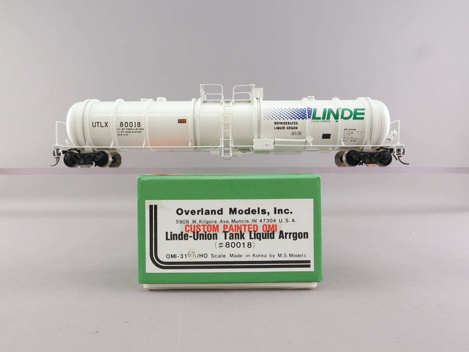 HO Brass Model - OMI 3167.1 UTLX Linde-Union Tank Liquid Argon #80018 ...