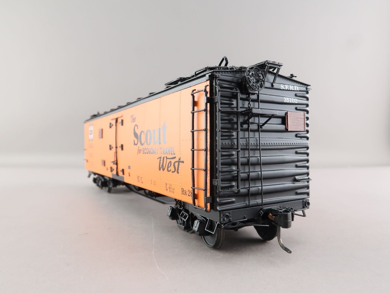 O Brass Model - PRB Pecos River 4323B AT&SF Rr-28 Santa Fe Steel Reefer ...