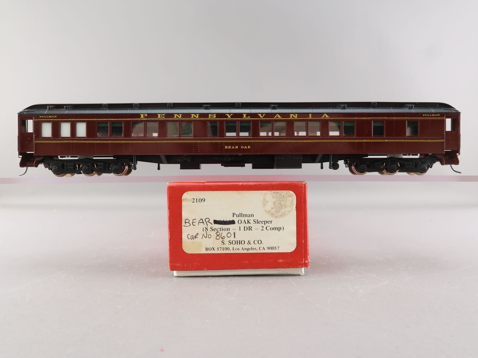 HO Brass Model - Soho 2109 Pullman PRR Pennsylvania 8-1-2 Sleeper Bear Oak - Custom - 1979 Run ...